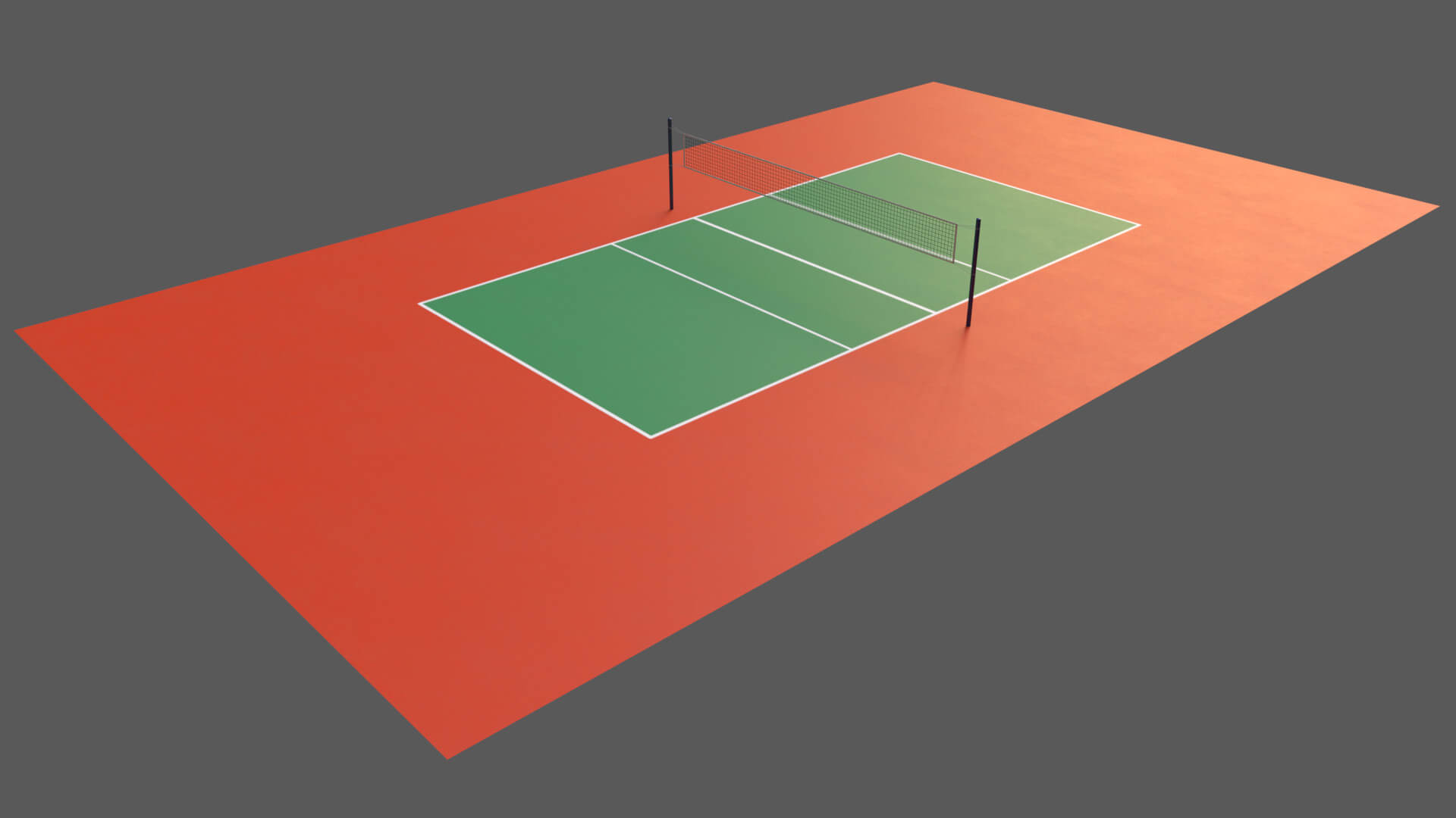 Volleyball Court Floor and Net - 3D Model by PBR Cool