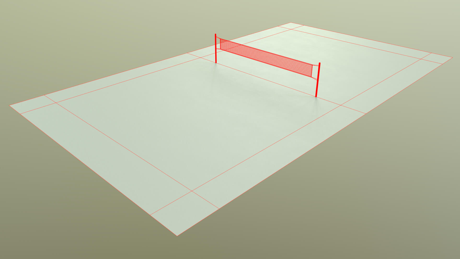 Volleyball Court Floor and Net - 3D Model by PBR Cool