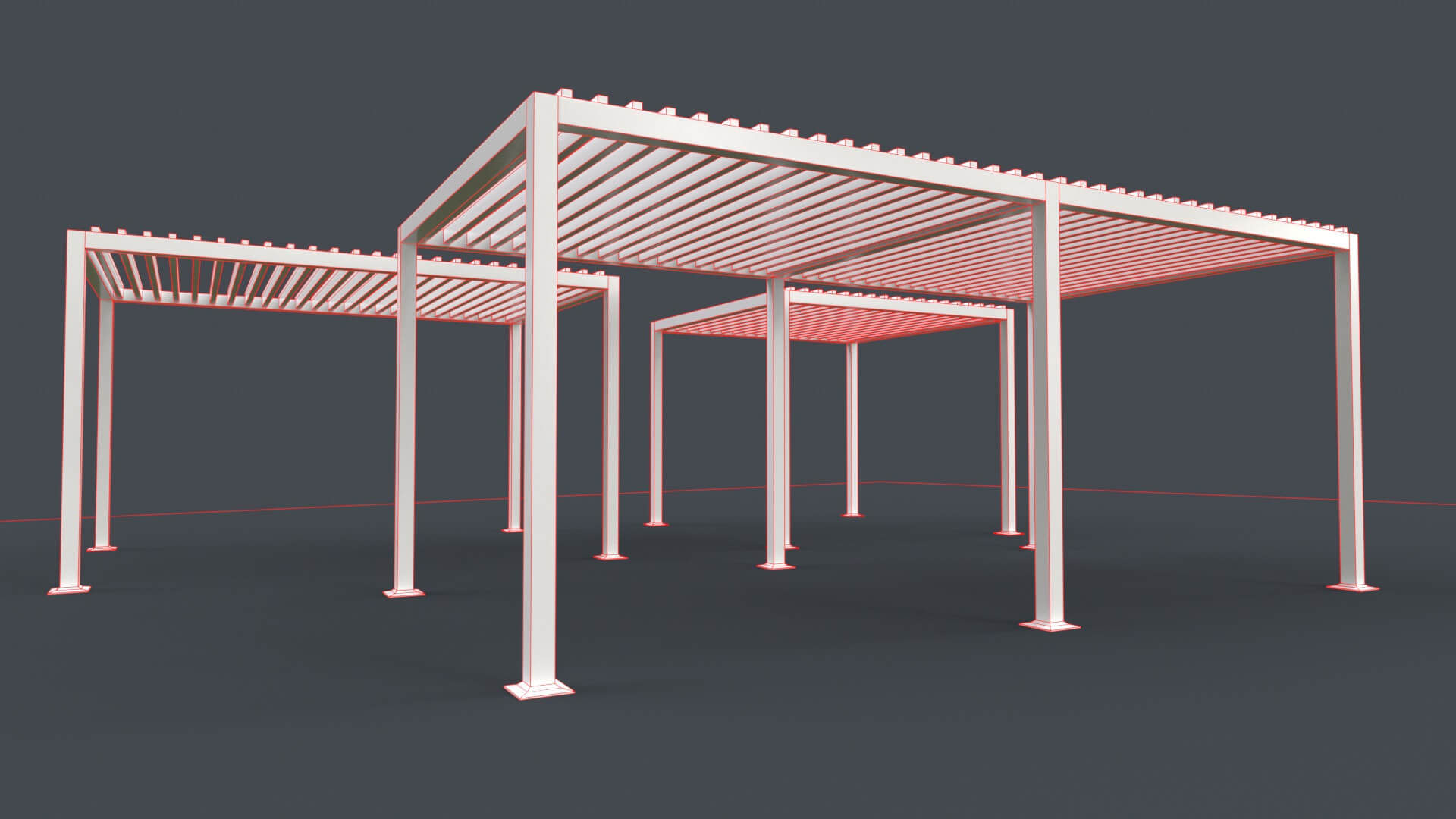Wooden Pergola Gazebo B3 - 3D Model by PBR Cool