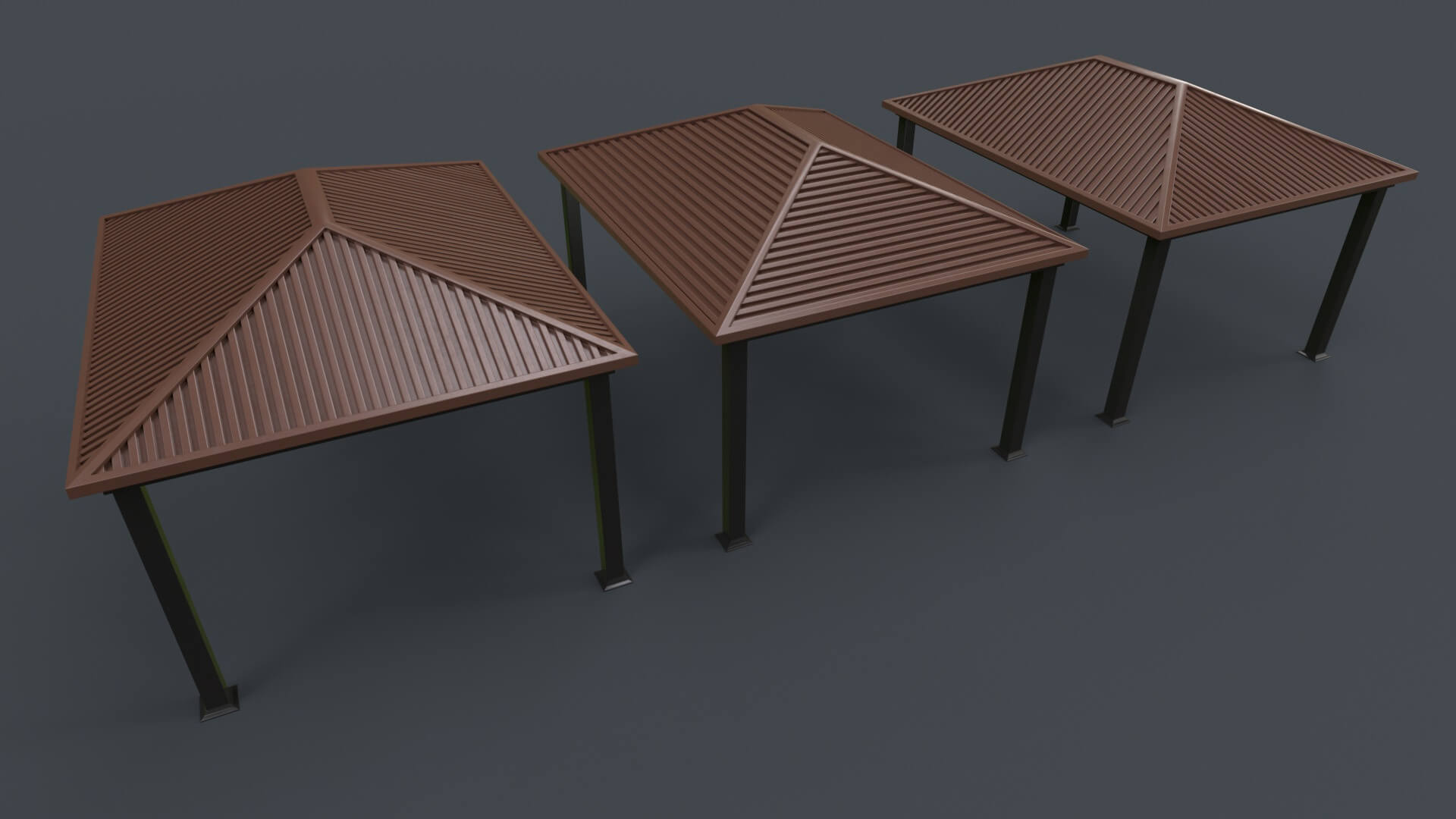 Wooden Pergola Gazebo B4 - 3D Model by PBR Cool