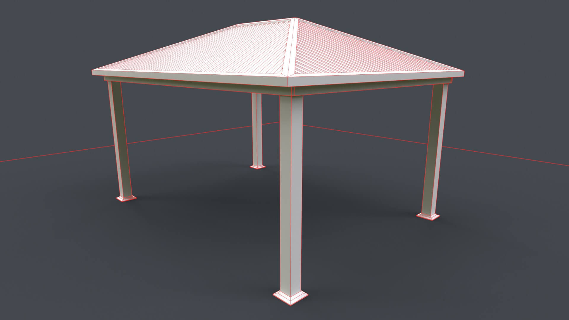 Wooden Pergola Gazebo B4 - 3D Model by PBR Cool