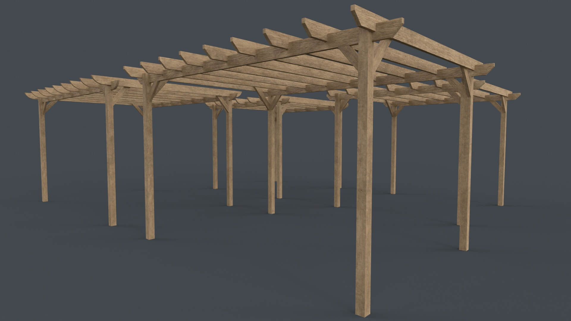 Wooden Pergola Gazebo C2 - 3D Model by PBR Cool