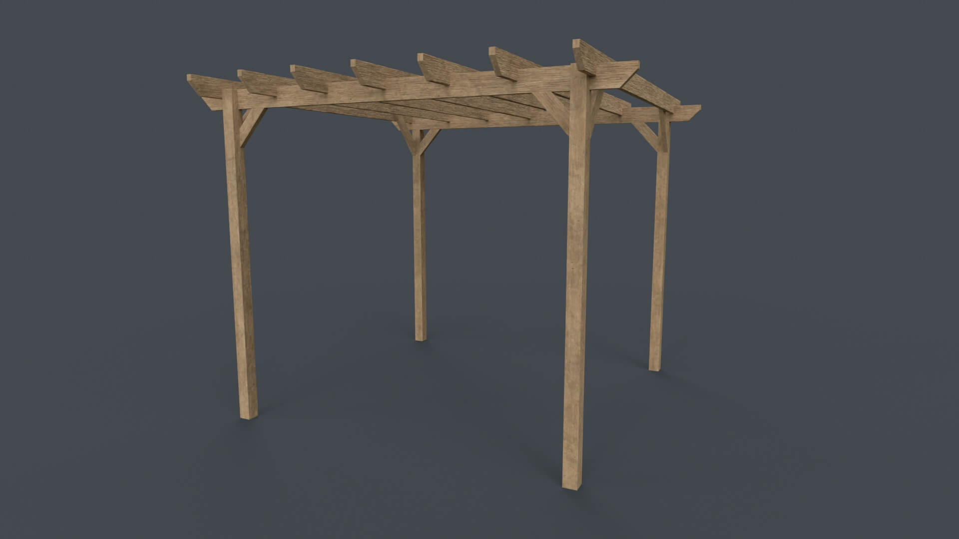 Wooden Pergola Gazebo C2 - 3D Model by PBR Cool