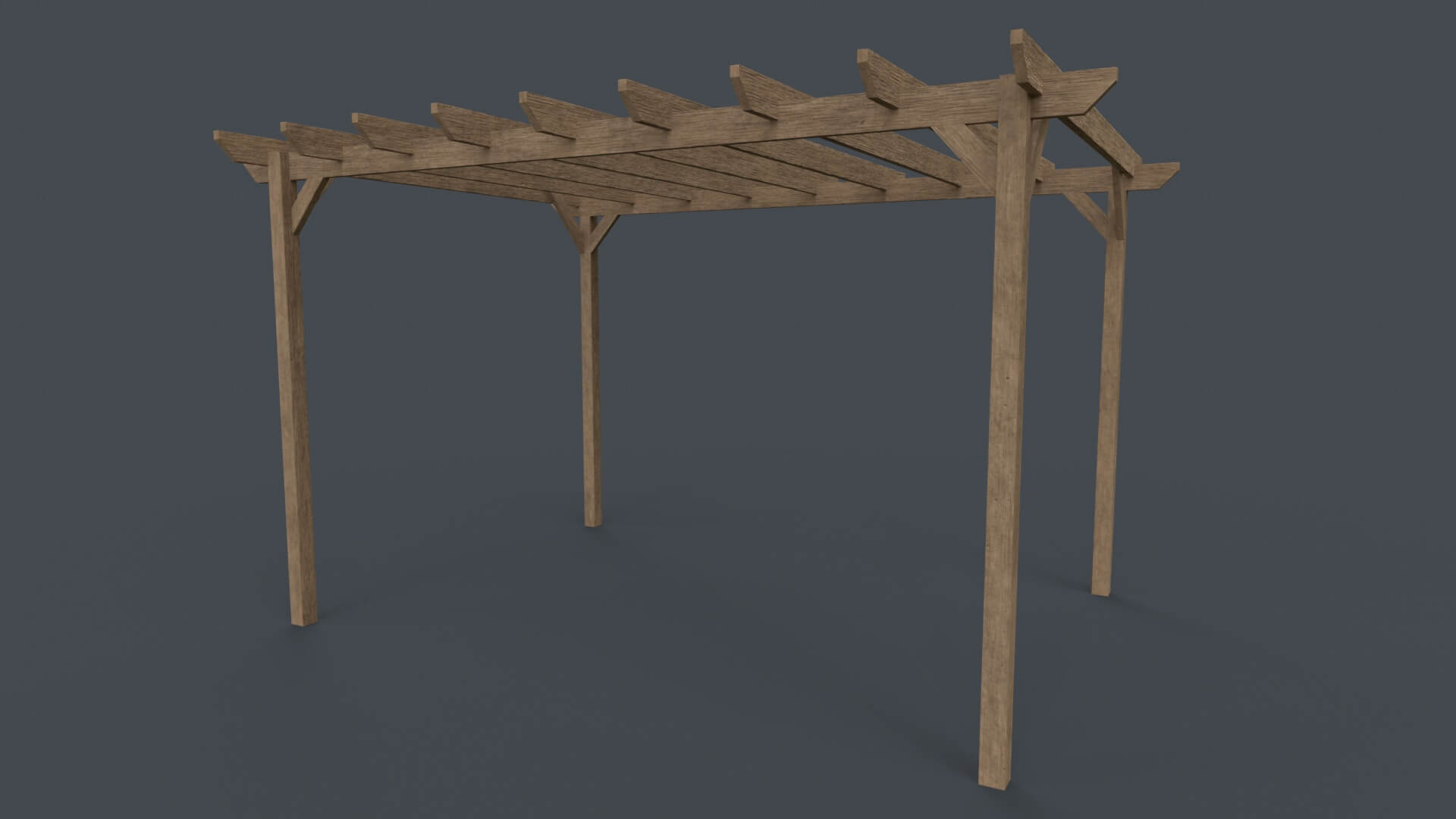 Wooden Pergola Gazebo C2 - 3D Model by PBR Cool