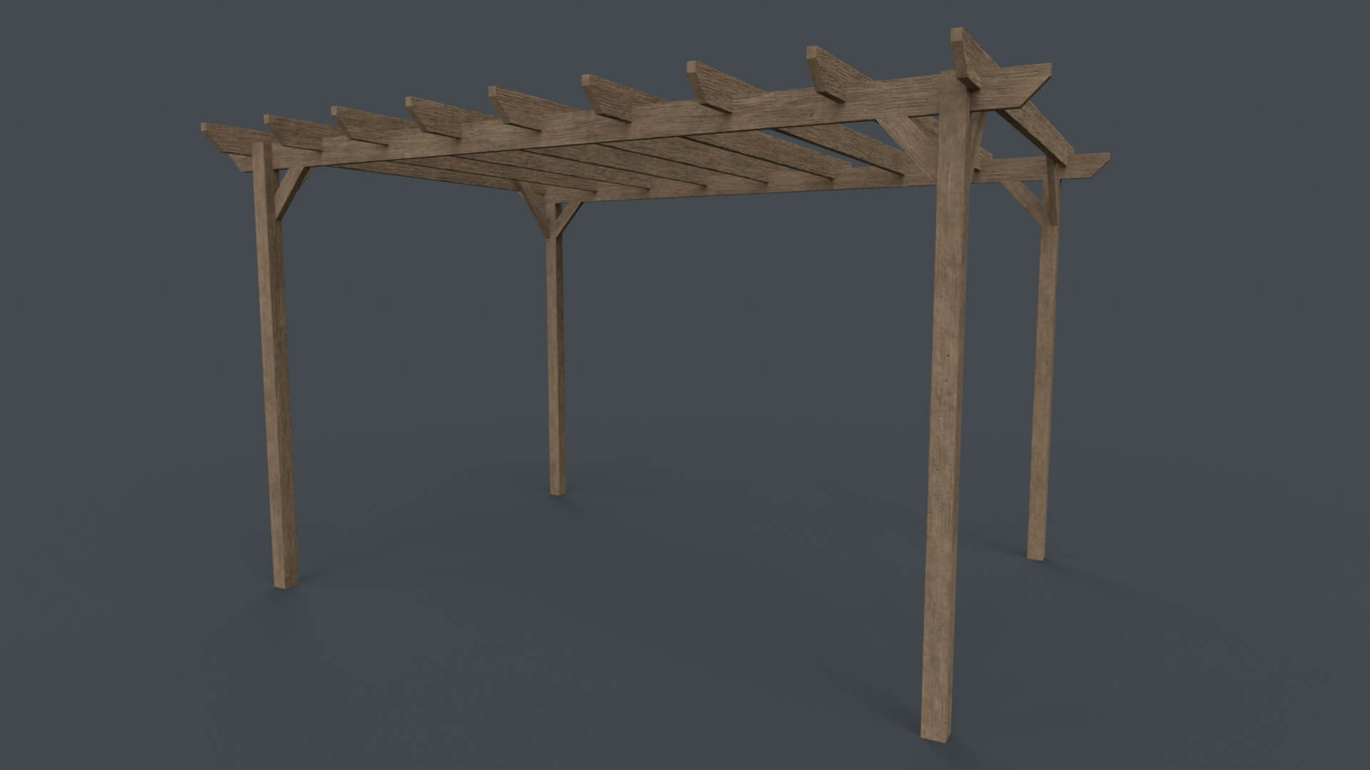 Wooden Pergola Gazebo C2 - 3D Model by PBR Cool