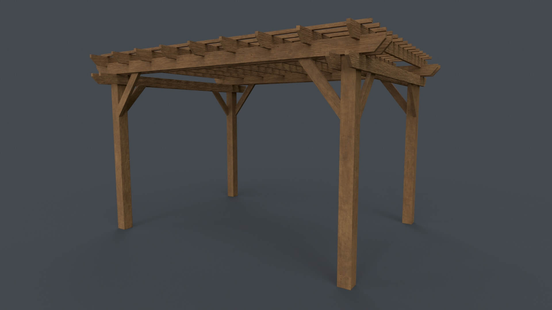 Wooden Pergola Gazebo C3 - 3D Model by PBR Cool