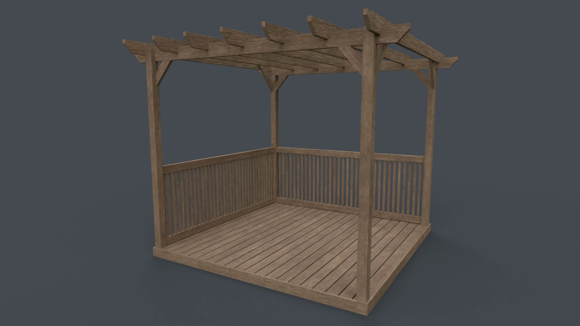 Wooden Pergola Gazebo C5 - 3D Model by PBR Cool