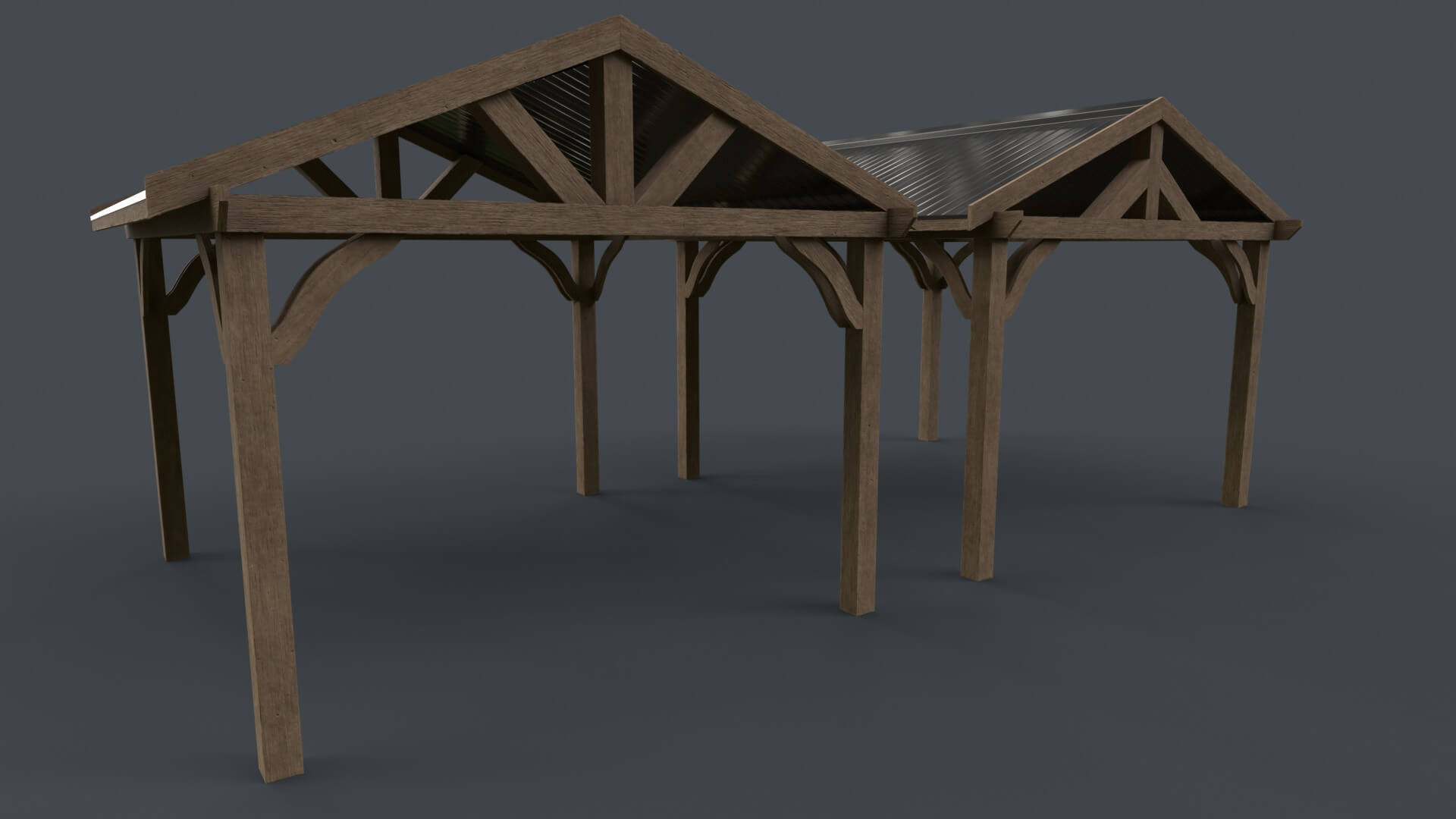 Wooden Pergola Gazebo C6 - 3D Model by PBR Cool