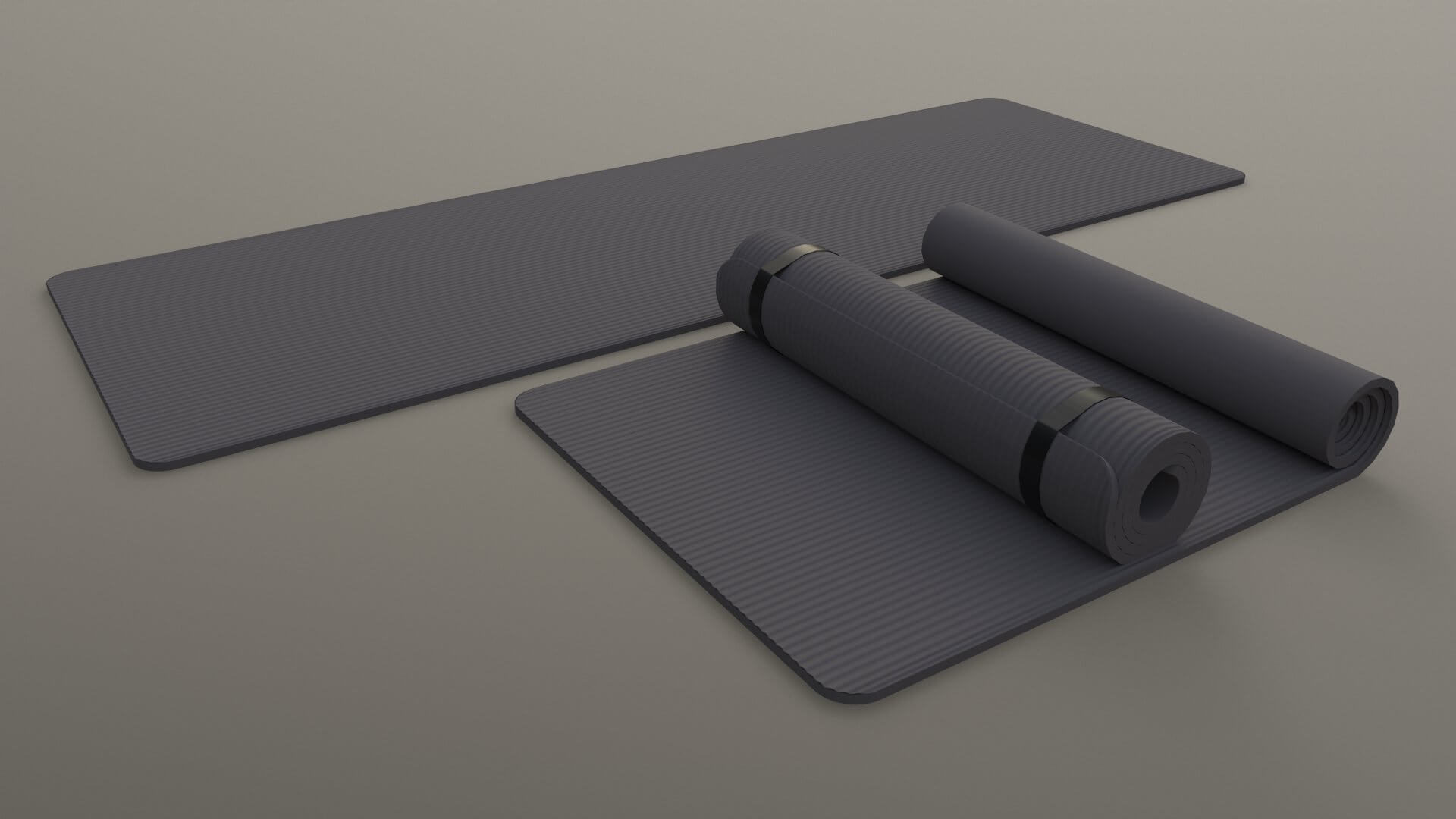 Yoga Mat - Grey 3D Model by PBR Cool