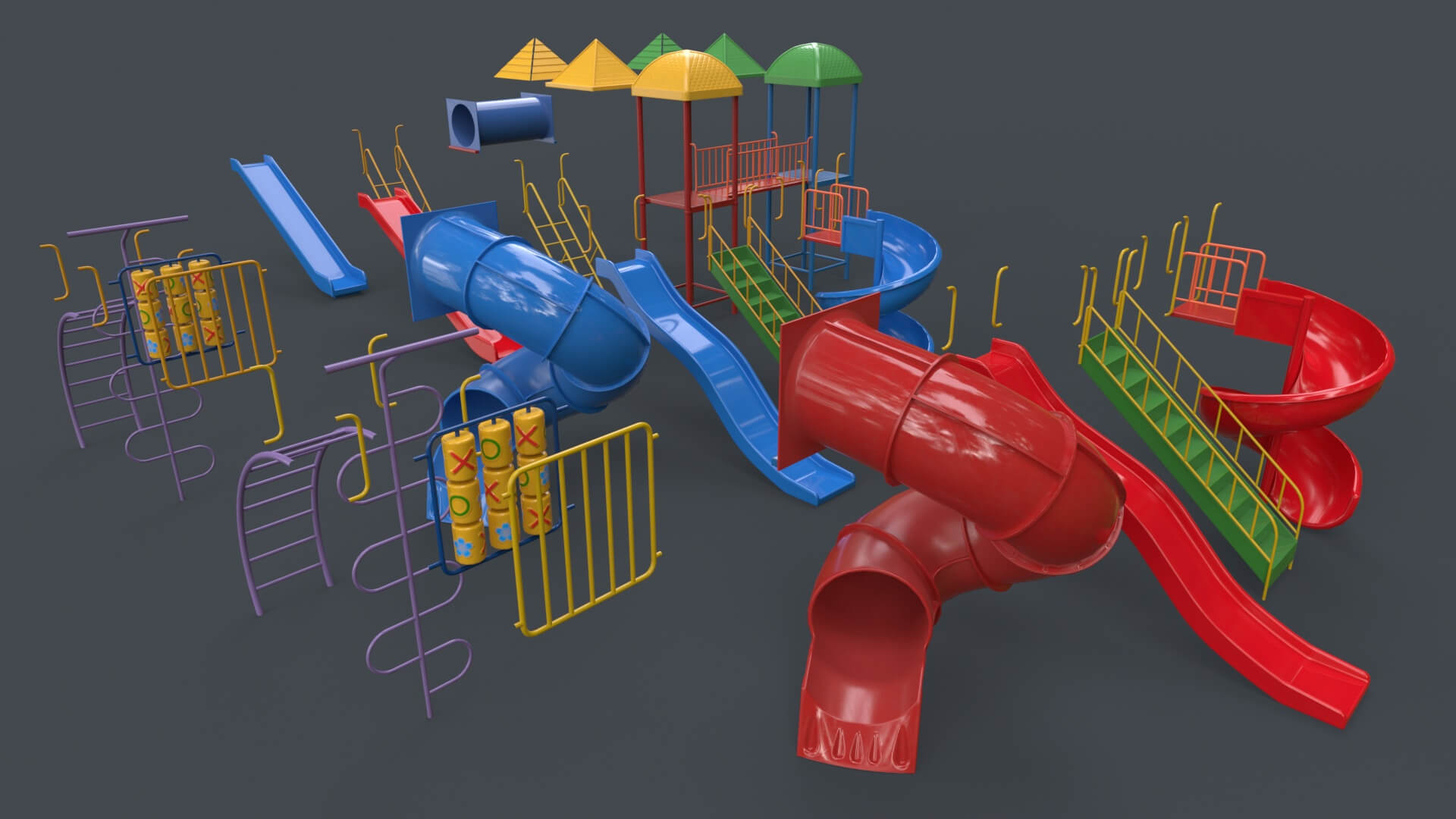 Playground Outdoor Jungle Gym 15 B - 3D Model by PBR Cool