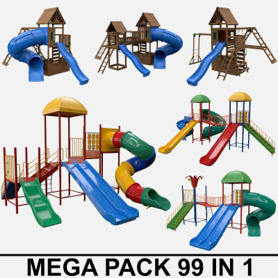 Playground Outdoor Jungle Gym - Mega Pack 3D Model by PBR Cool