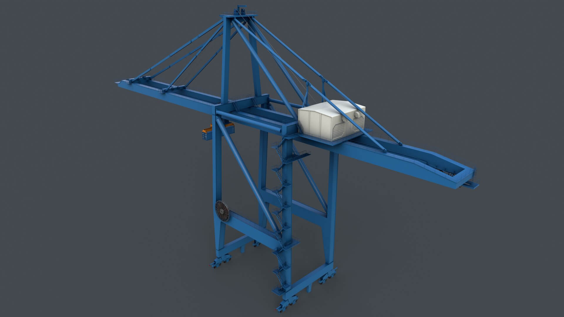 Quayside Container Crane V2 - Blue Light 3D Model by PBR Cool