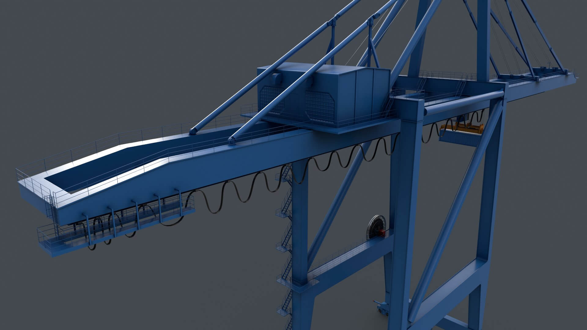 Quayside Container Crane V2 - Blue Light 3D Model by PBR Cool