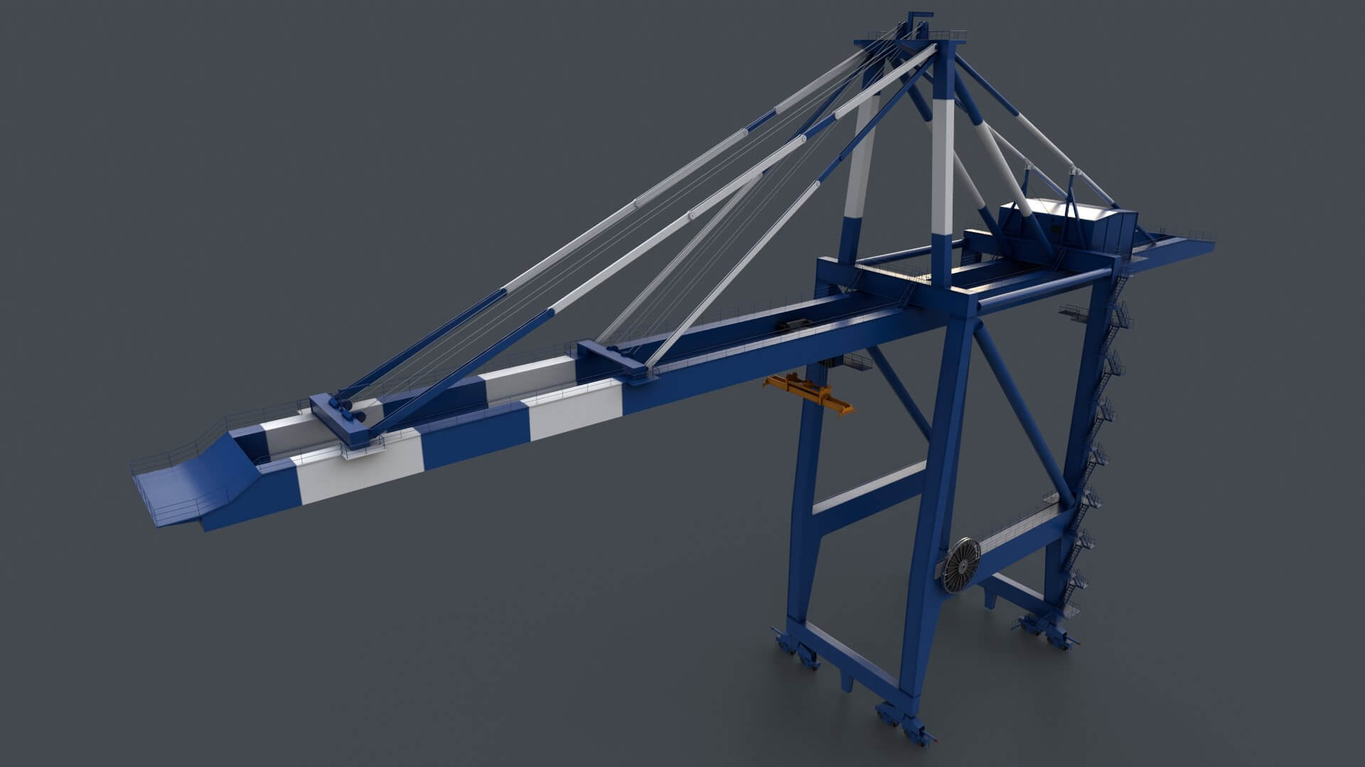 Quayside Container Crane V2 - Blue 3D Model by PBR Cool