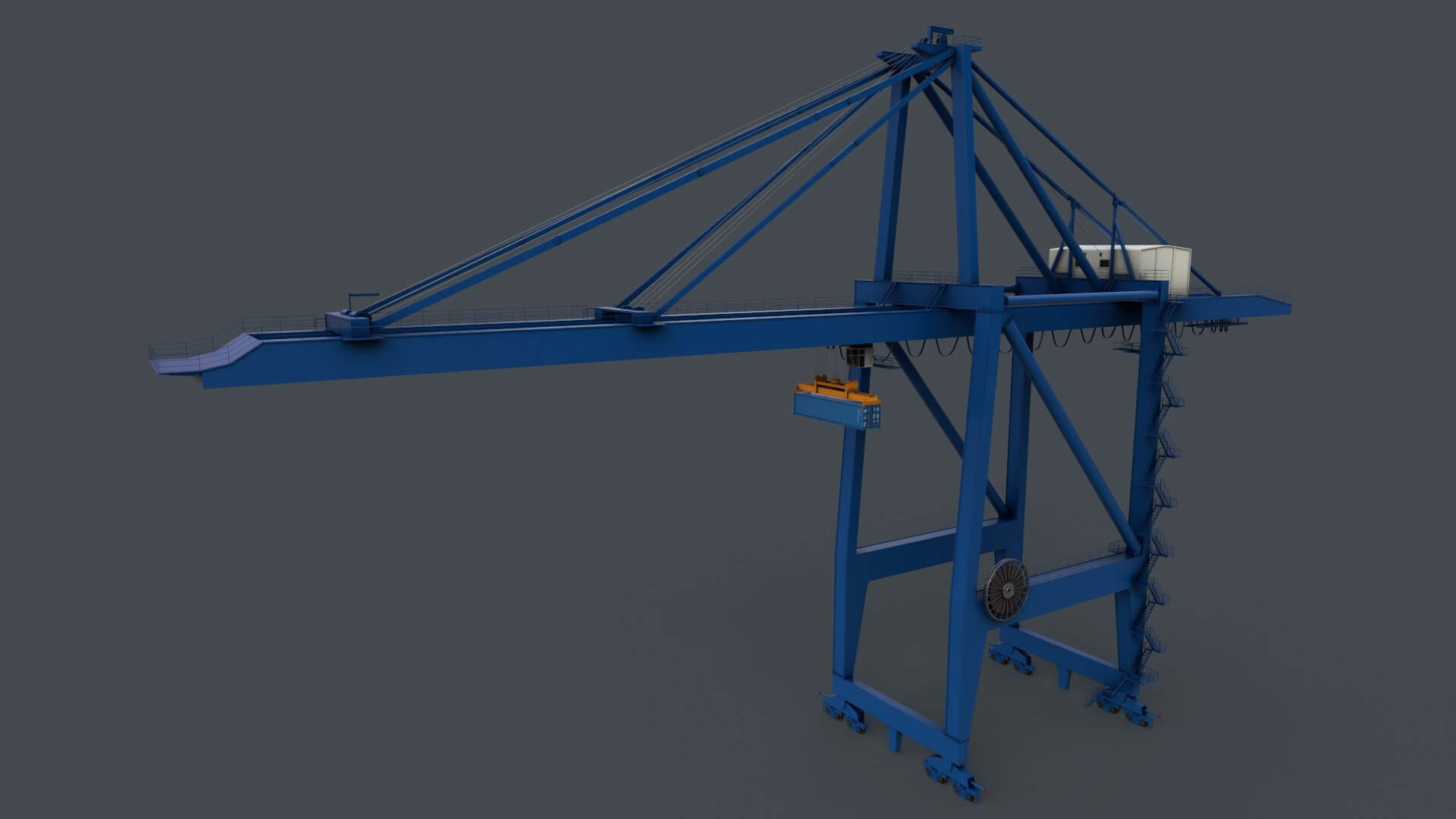 Quayside Container Crane V2 - Blue 3D Model by PBR Cool