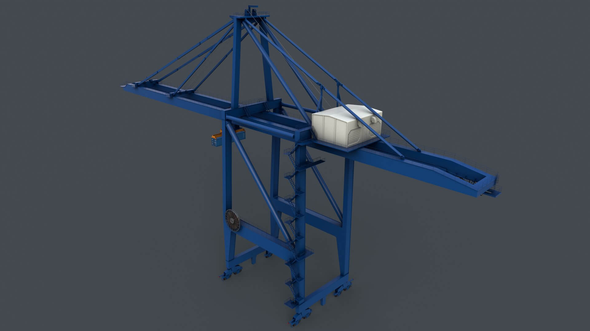 Quayside Container Crane V2 - Blue 3D Model by PBR Cool