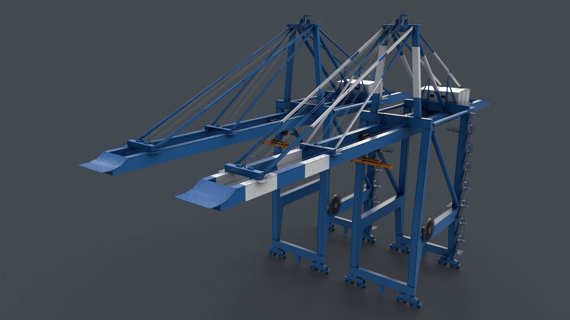 Quayside Container Crane V2 - Multi Color Pack 3D Model by PBR Cool