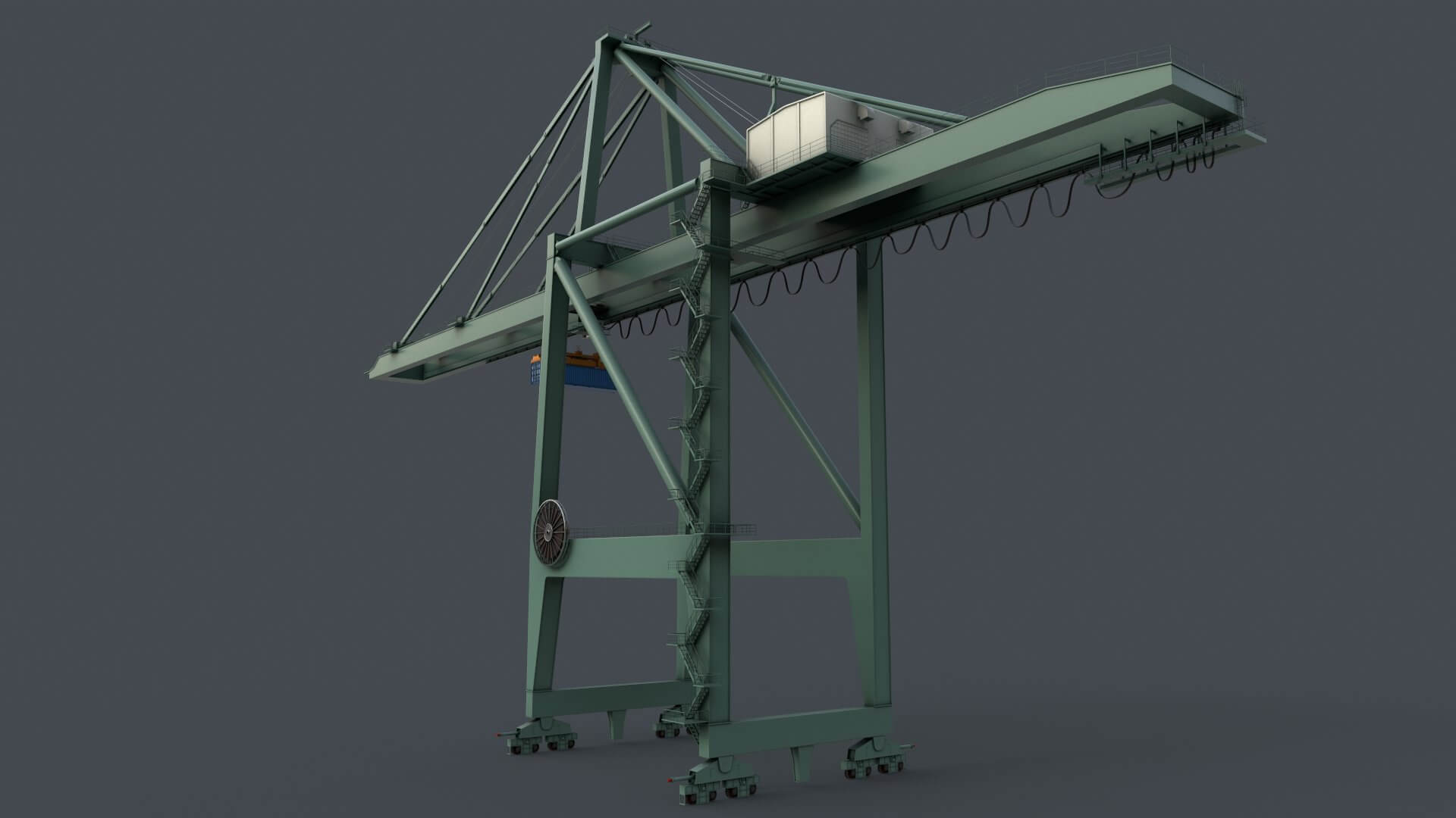 Quayside Container Crane V2 - Multi Color Pack 3D Model by PBR Cool