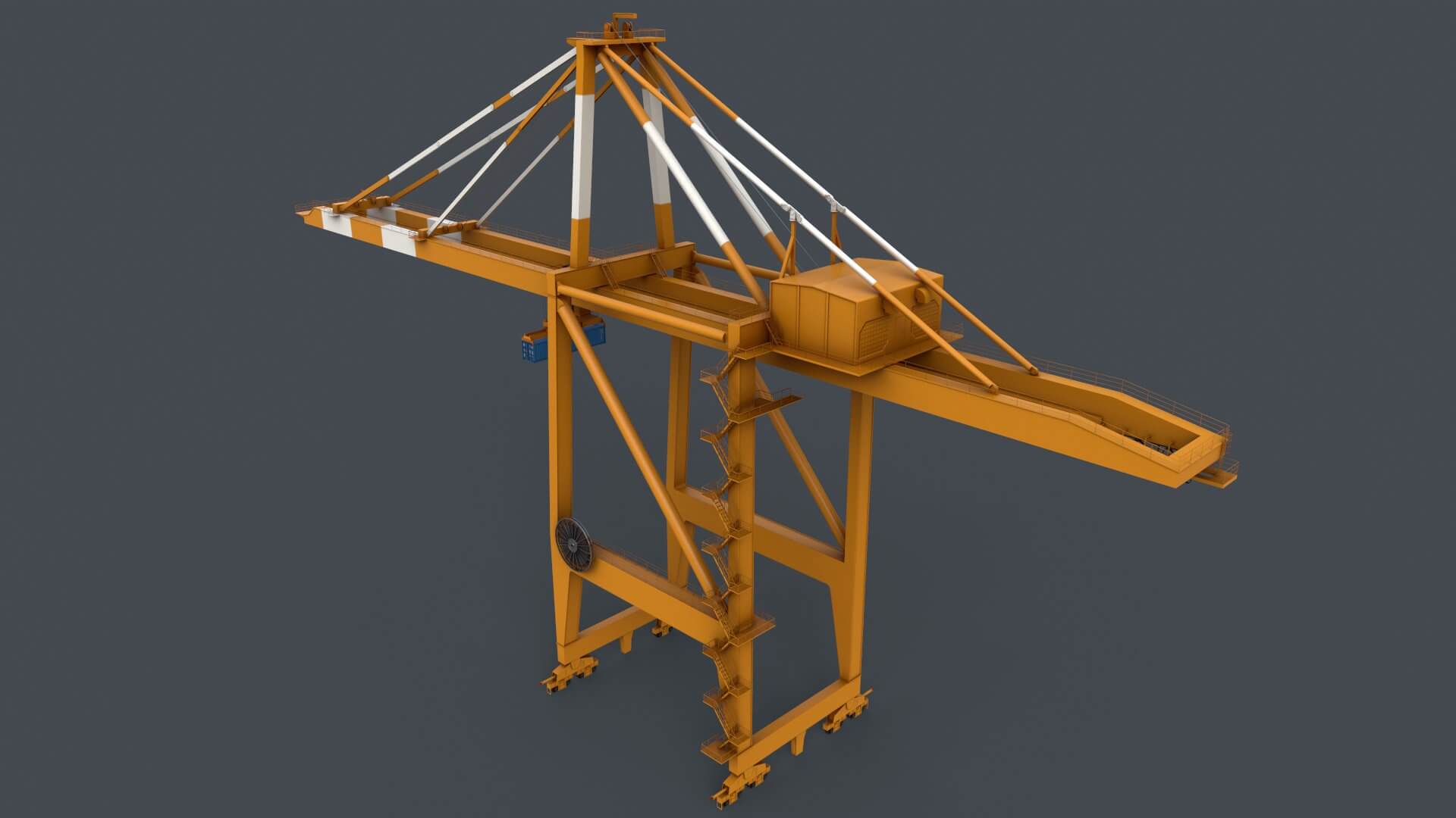 Quayside Container Crane V2 - Yellow Dark 3D Model by PBR Cool