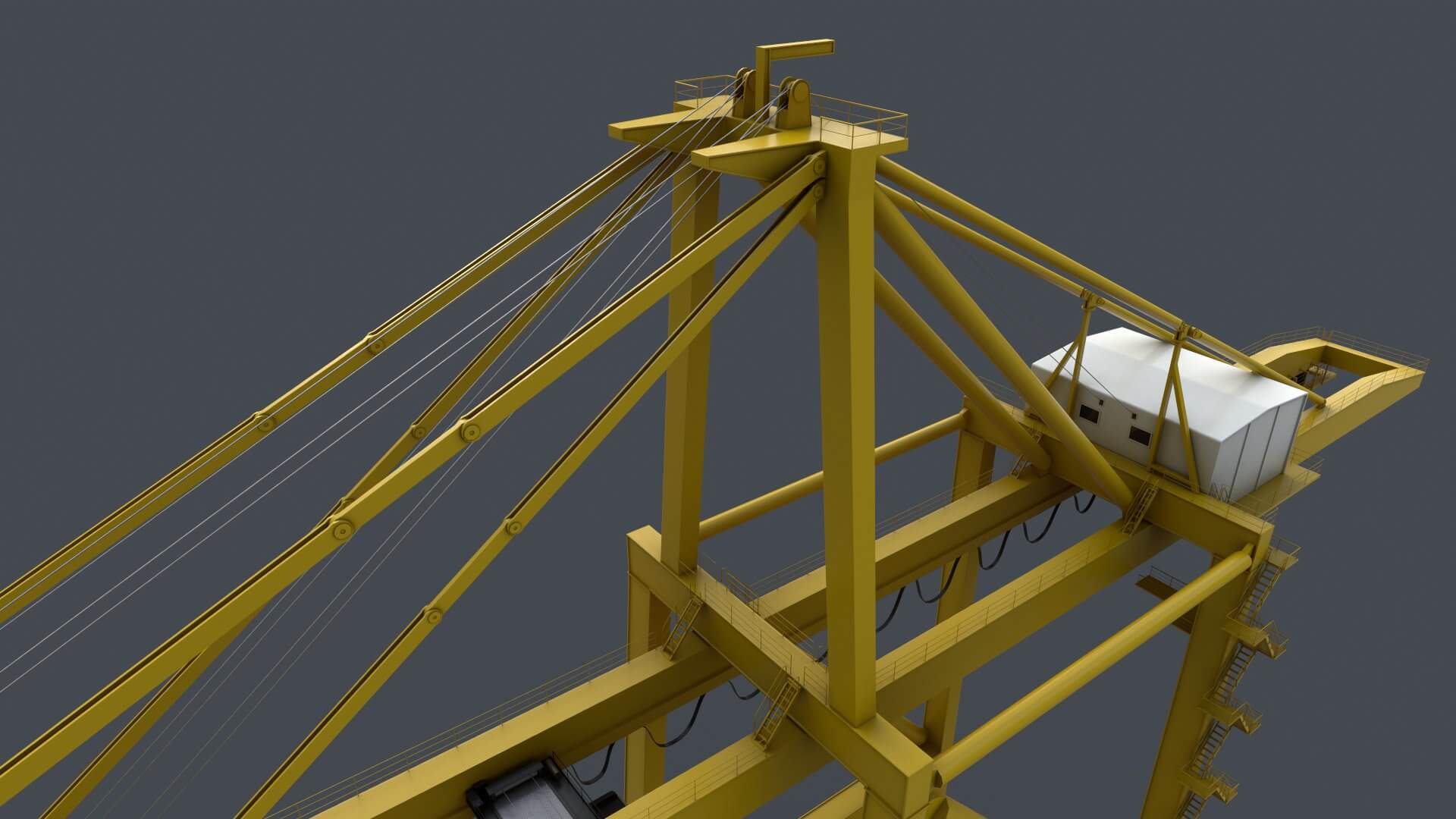 Quayside Container Crane V2 - Yellow Light 3D Model by PBR Cool
