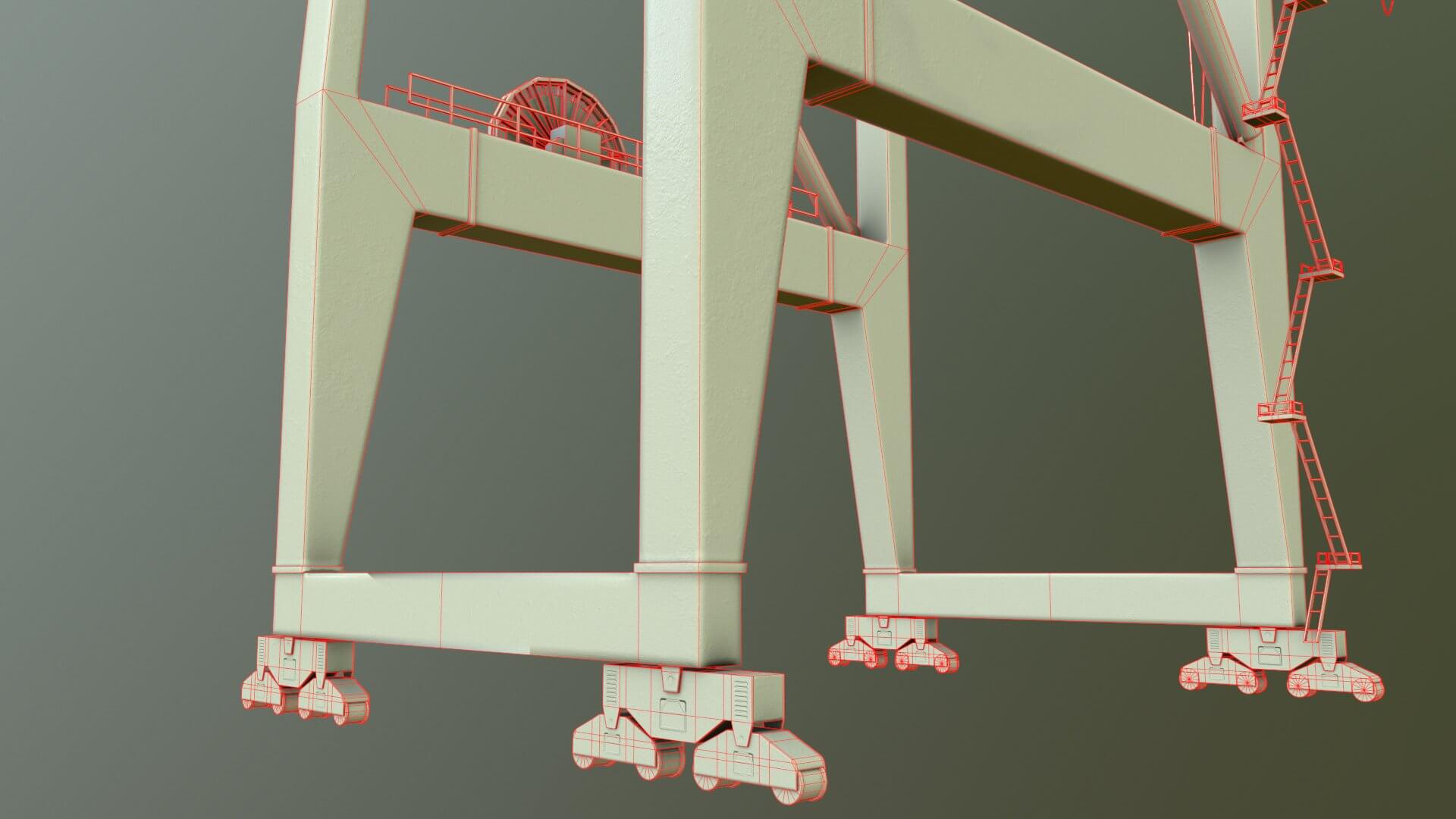 Quayside Container Crane Version 1 - Blue Dark 3D Model by PBR Cool