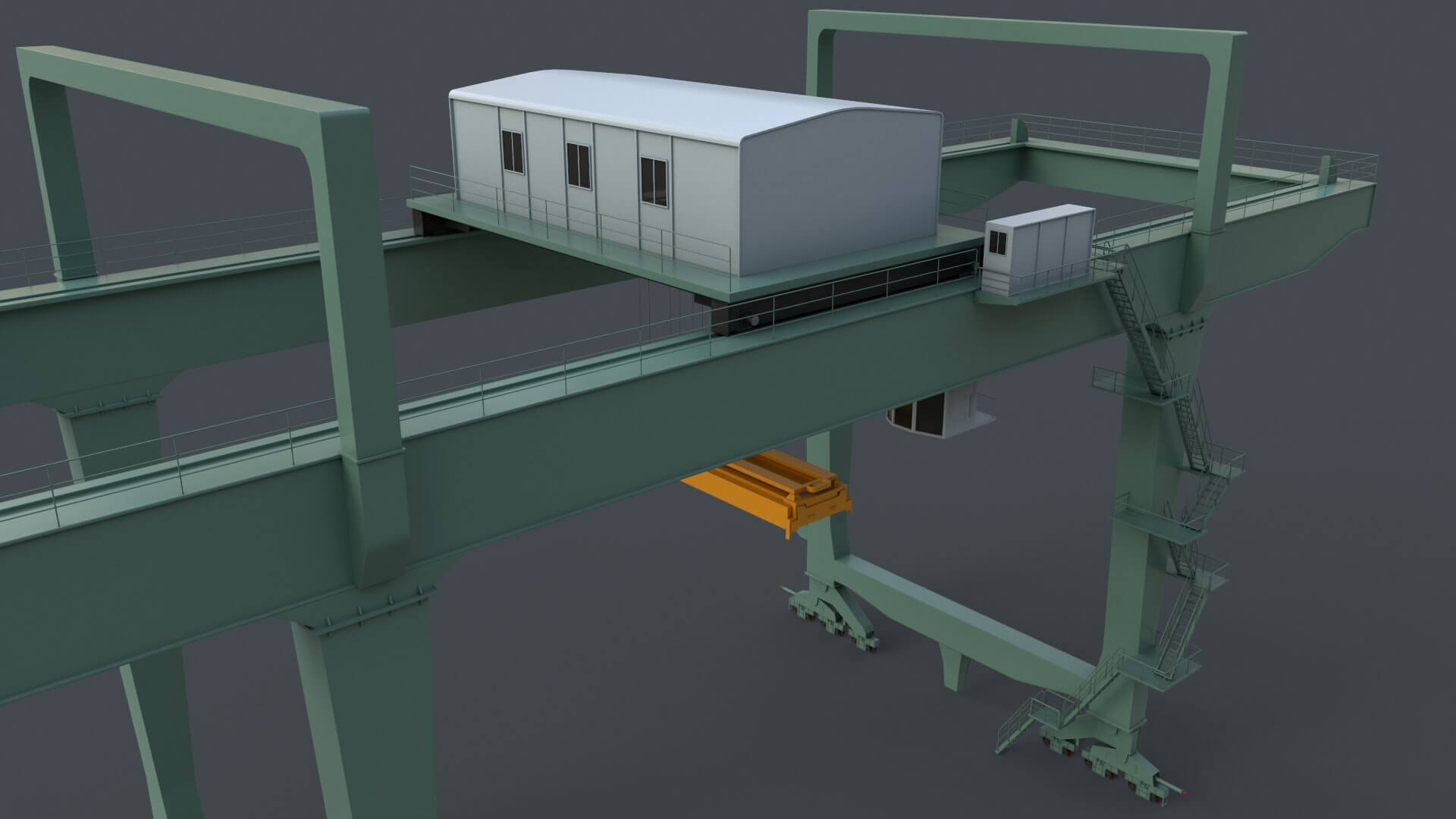 Rail Mounted Gantry Crane RMG V1 - Green Light 3D Model by PBR Cool