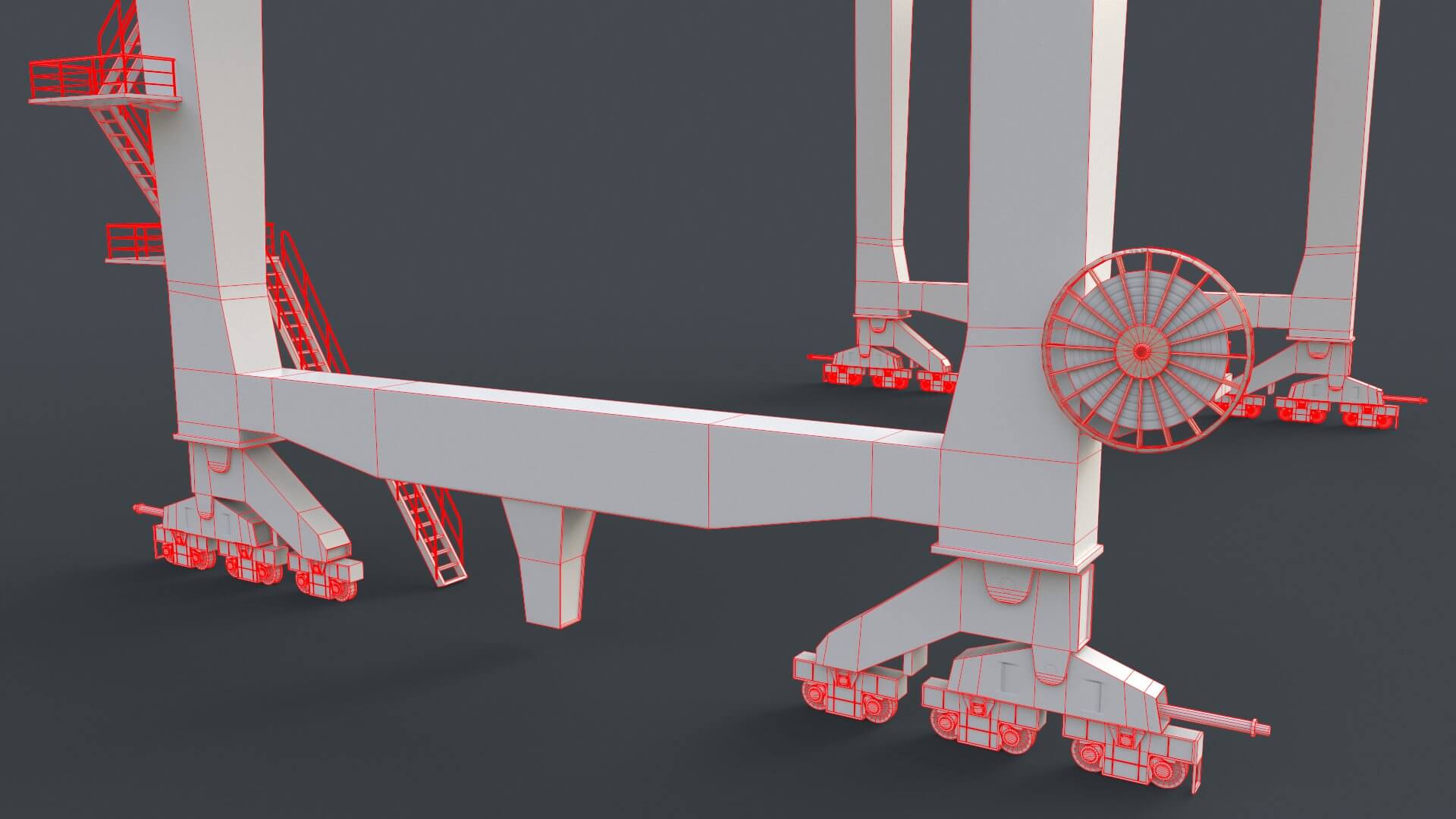 Rail Mounted Gantry Crane RMG V1 - Yellow Light 3D Model by PBR Cool