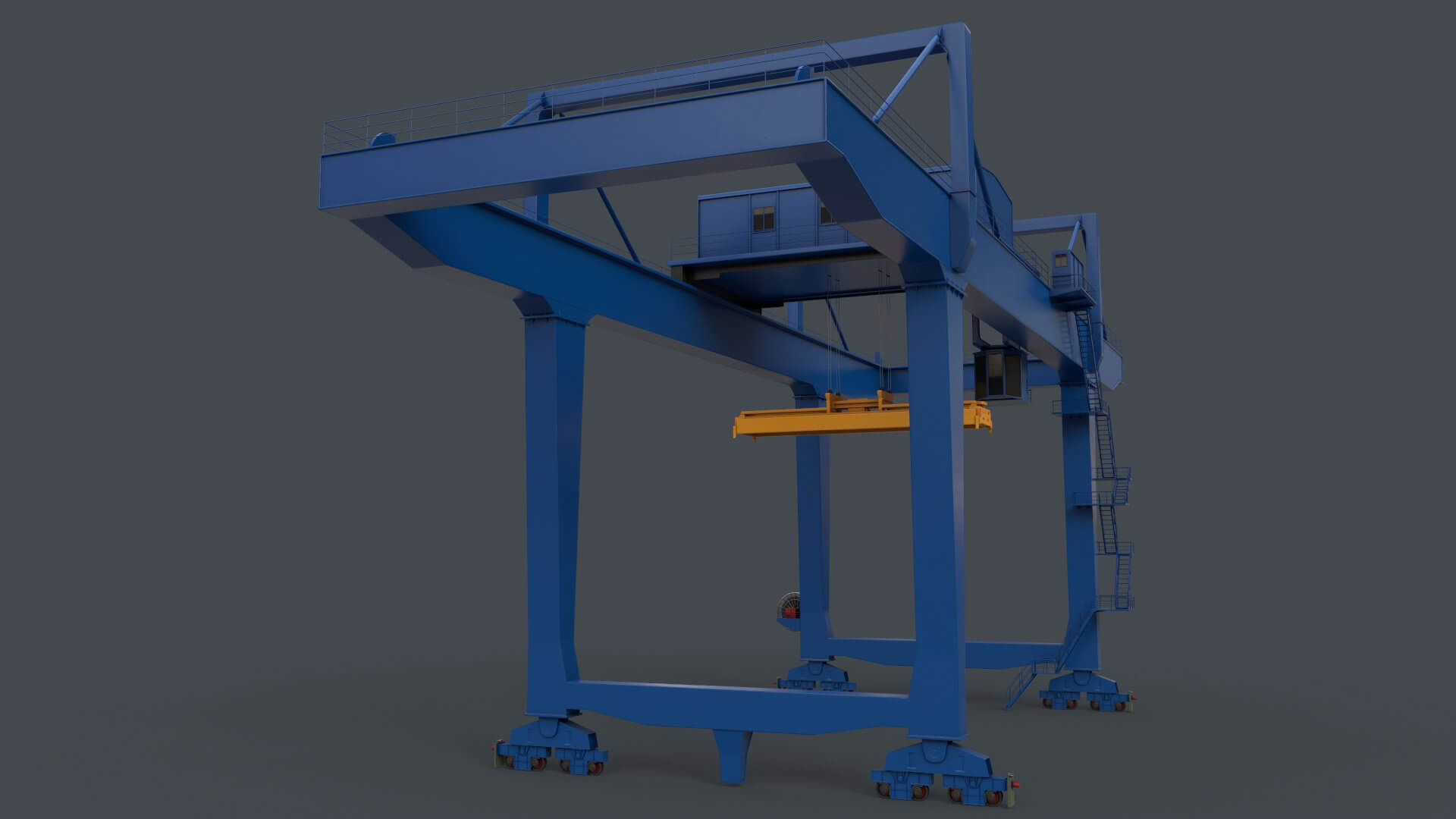 Rail Mounted Gantry Crane RMG V2 - Blue 3D Model by PBR Cool