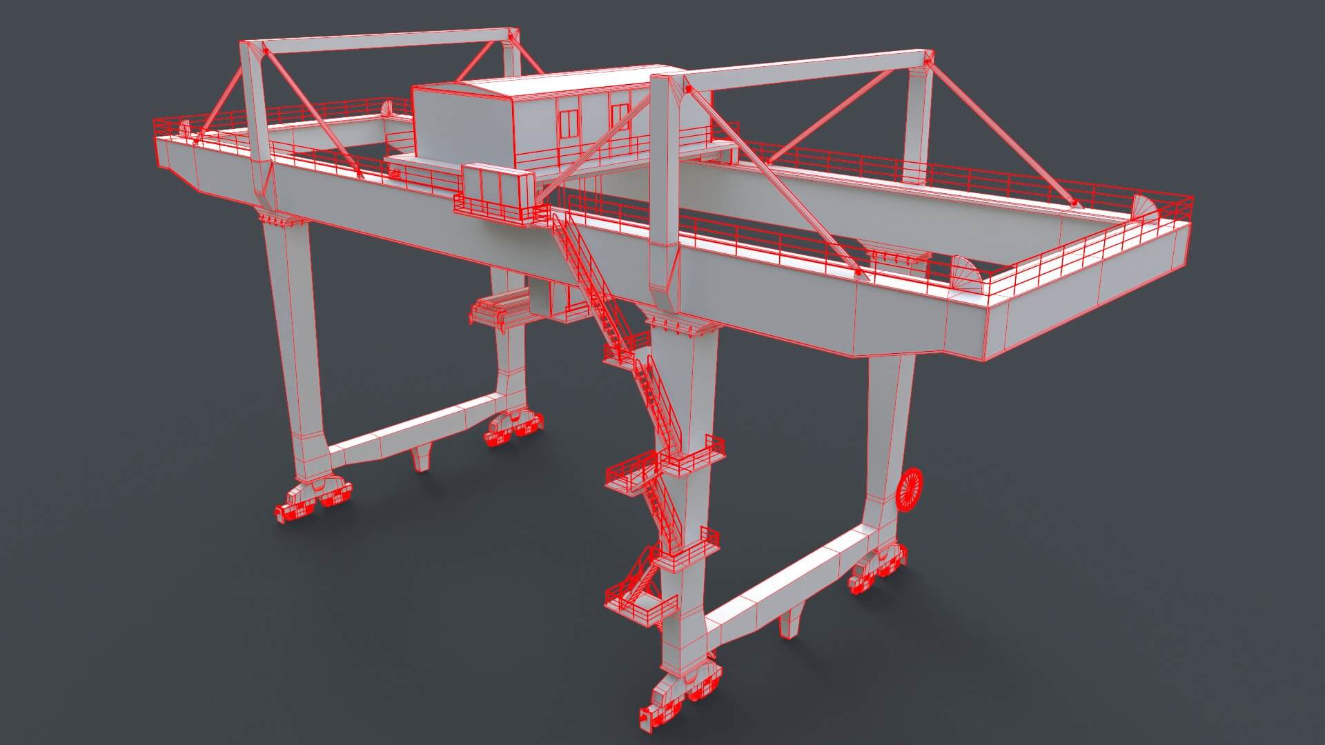 Rail Mounted Gantry Crane RMG V2 - Blue 3D Model by PBR Cool
