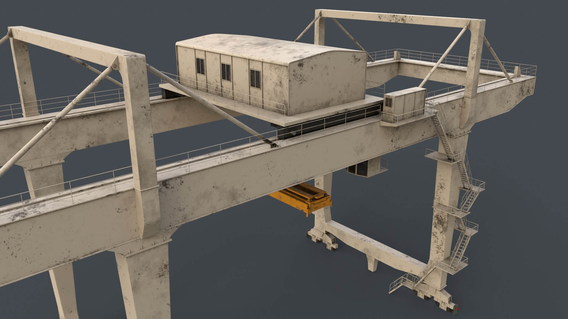 Rail Mounted Gantry Crane RMG V2 - White 3D Model by PBR Cool