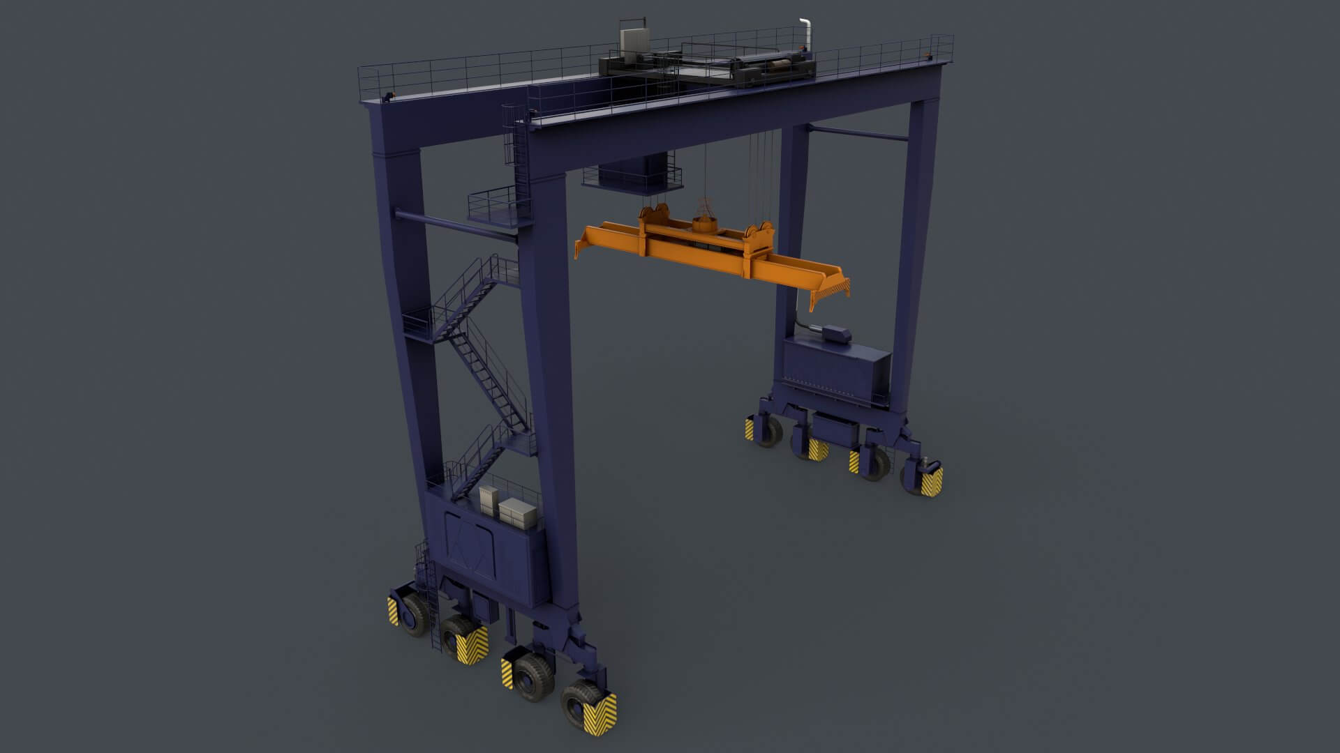 Rubber Tyred Gantry Crane RTG V2 - Multi Color Pack 3D Model by PBR Cool