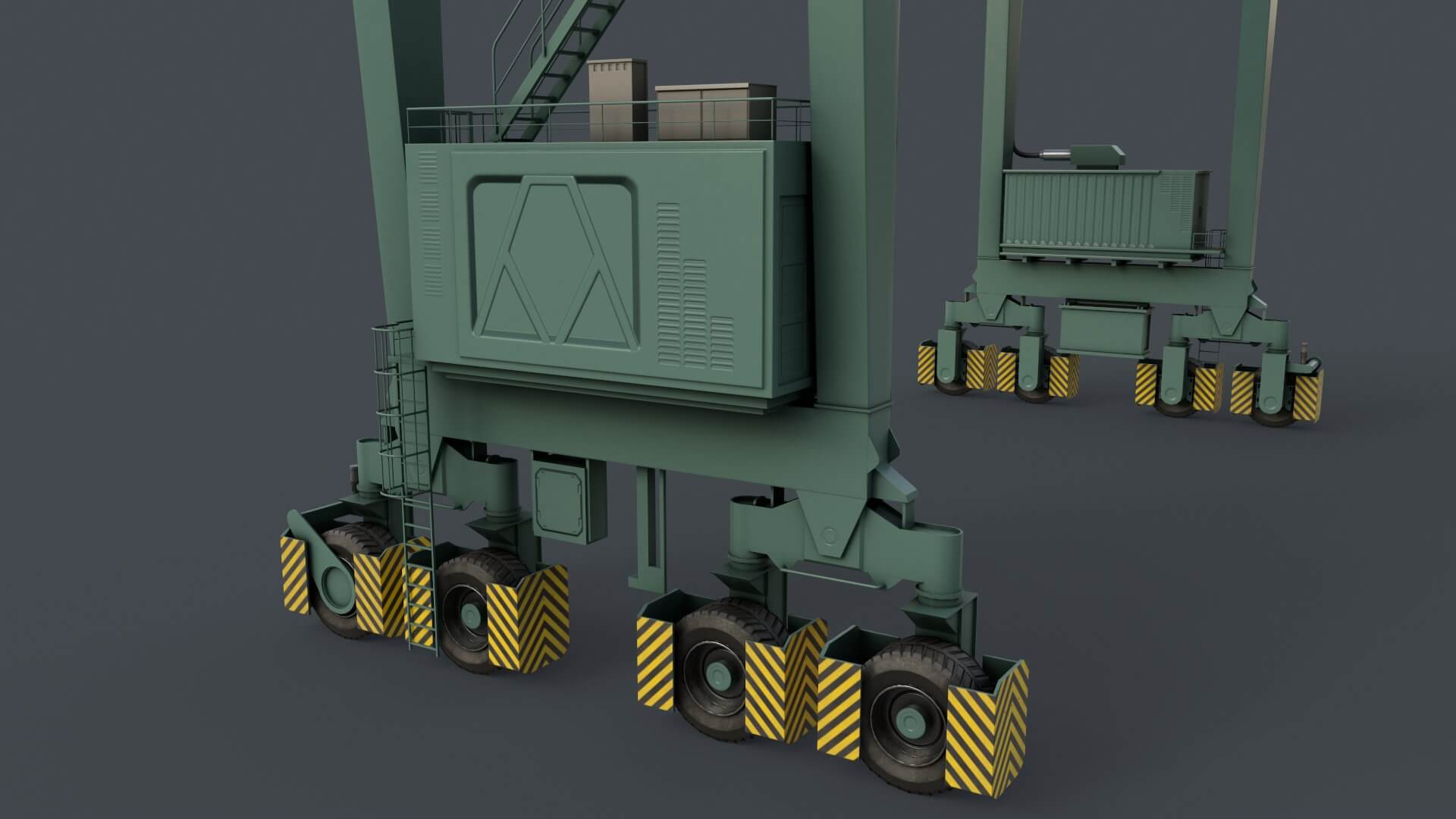 Rubber Tyred Gantry Crane RTG V2 - Multi Color Pack 3D Model by PBR Cool