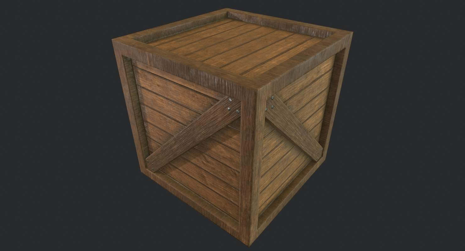Wooden Crate B - 3D Model by PBR Cool