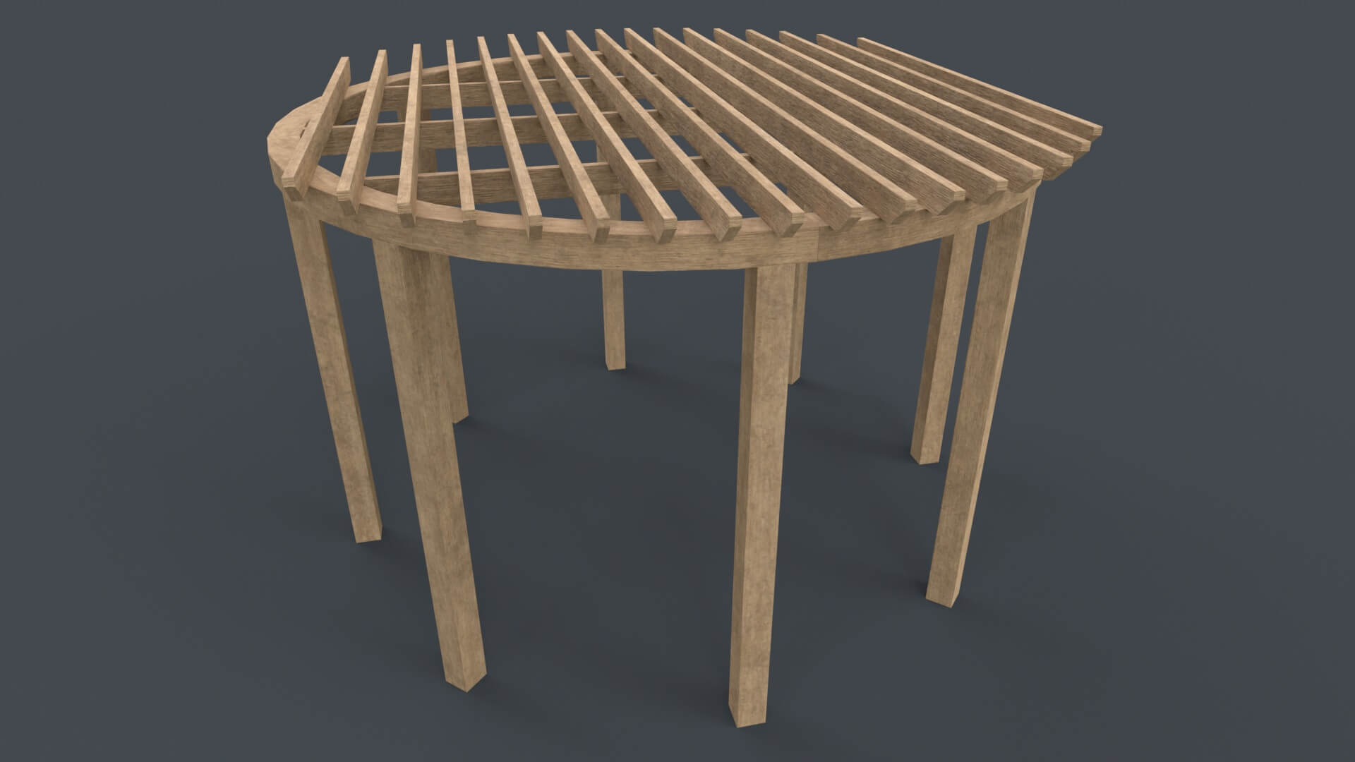 Wooden Pergola Gazebo A2 - 3D Model by PBR Cool