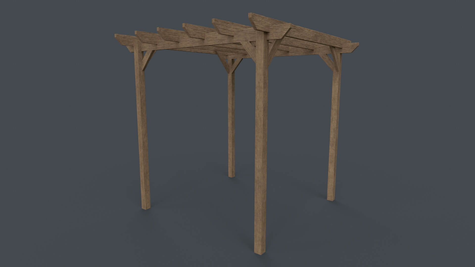 Wooden Pergola Gazebo A5 - 3D Model by PBR Cool