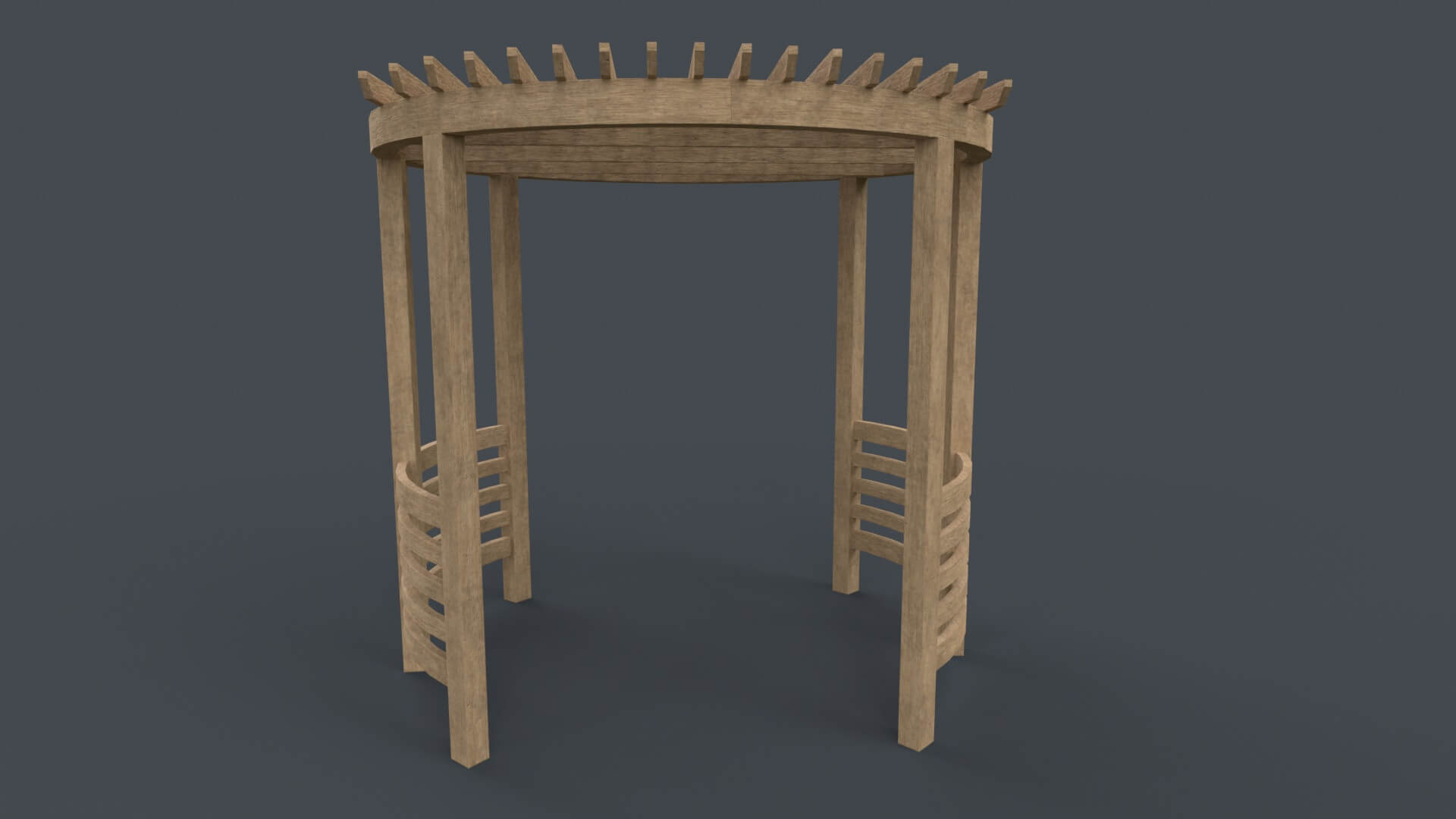 Wooden Pergola Gazebo A6 - 3D Model by PBR Cool