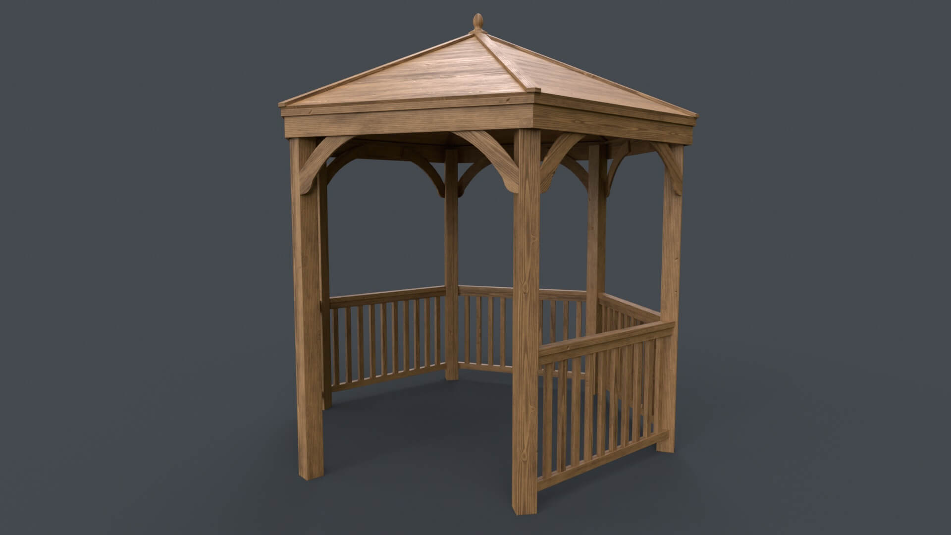 Wooden Pergola Gazebo D1 - 3D Model by PBR Cool
