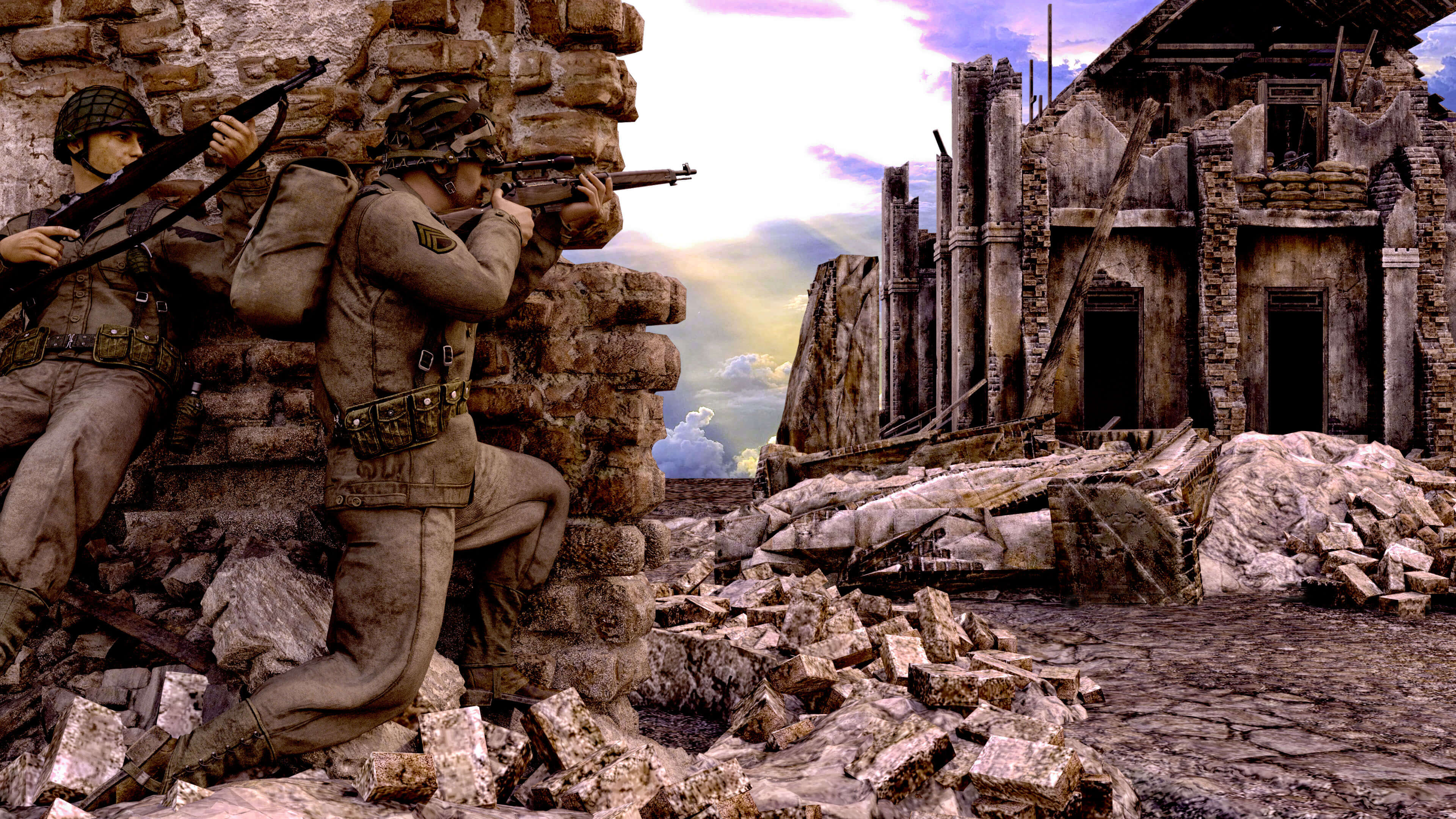 Sniping 3D Render, Digital Art by pengus