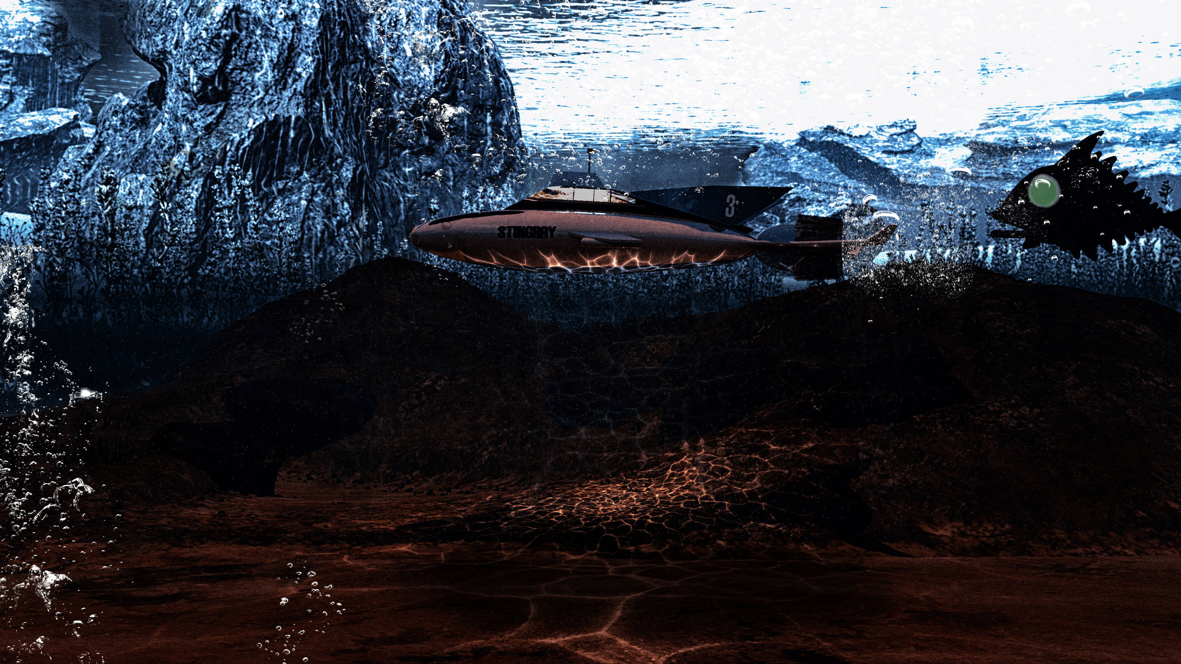 Stingray 3D Render, Digital Art by pengus