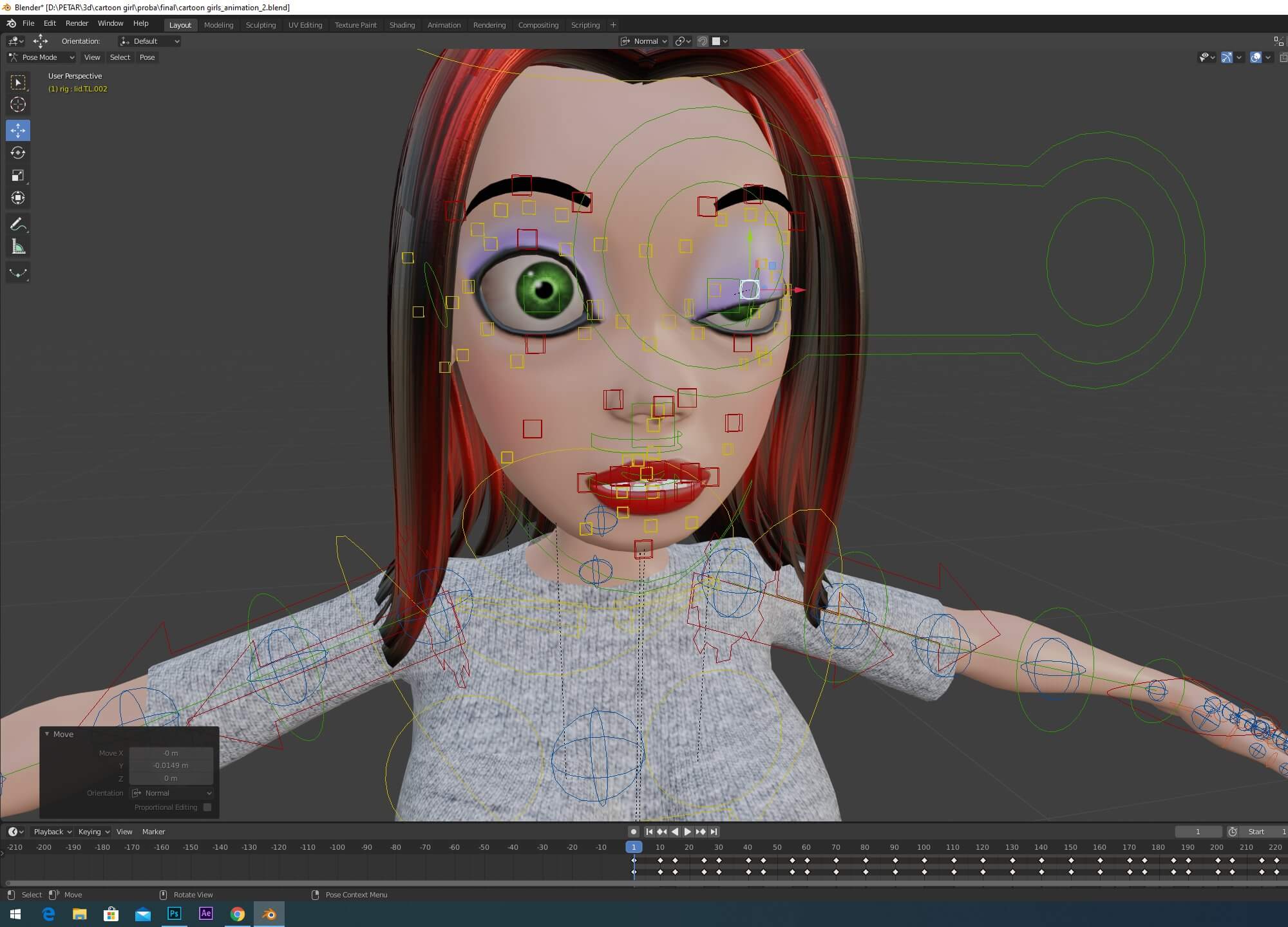 Cartoon Girl - 3D Model by Petar Doychev