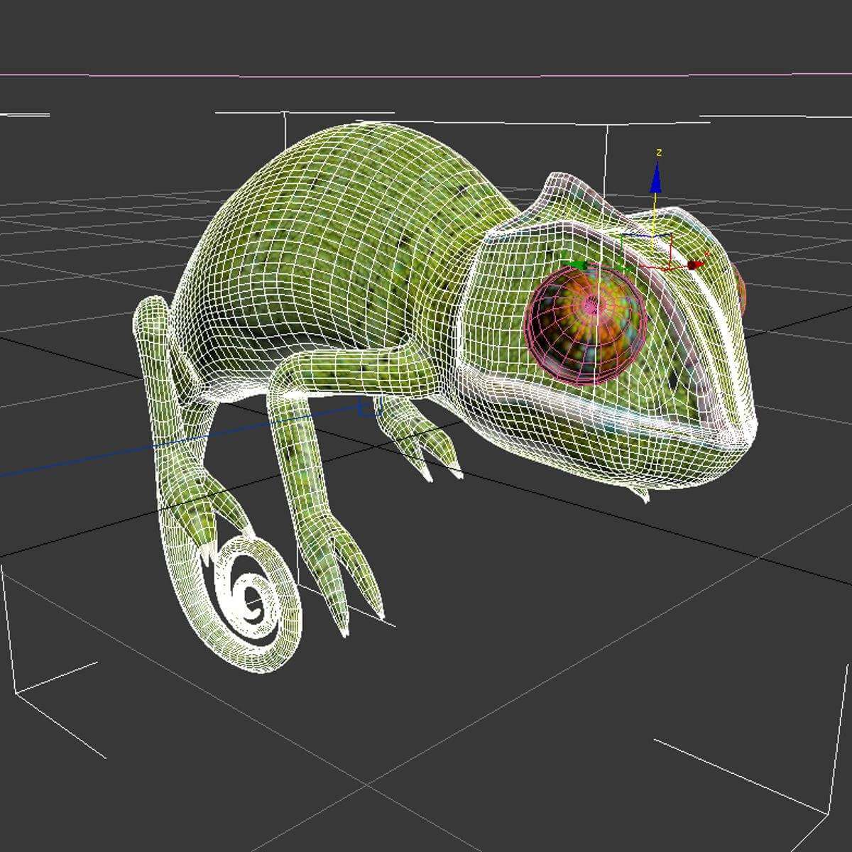 Chameleon (animated) - 3D Model by Petar Doychev