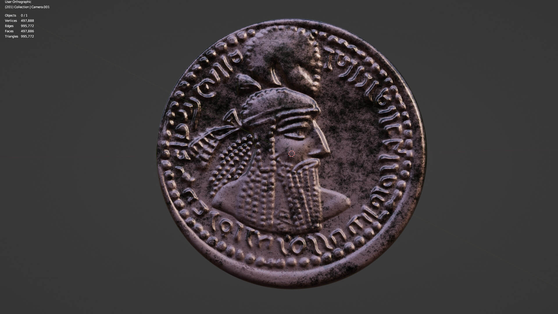 Coin of Parthians - 3D Model by Petar Doychev