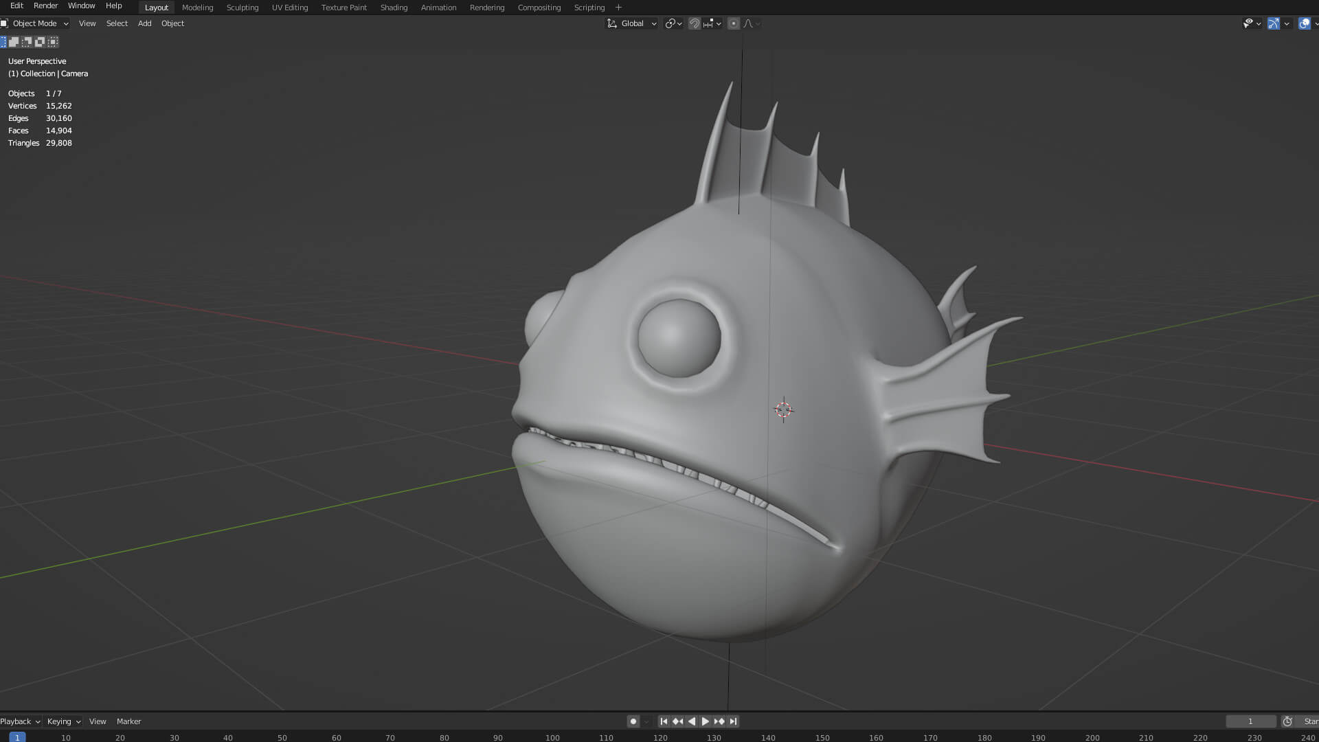 Creepy Fish - 3D Model by Petar Doychev