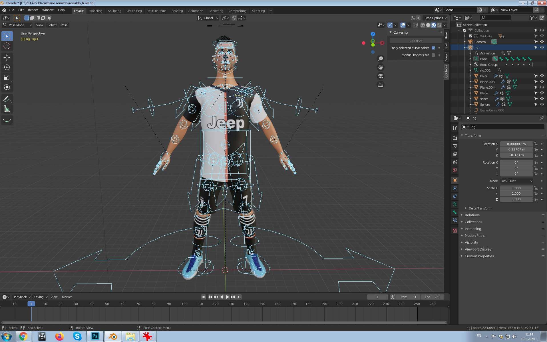 Cristiano Ronaldo - 3D Model by Petar Doychev