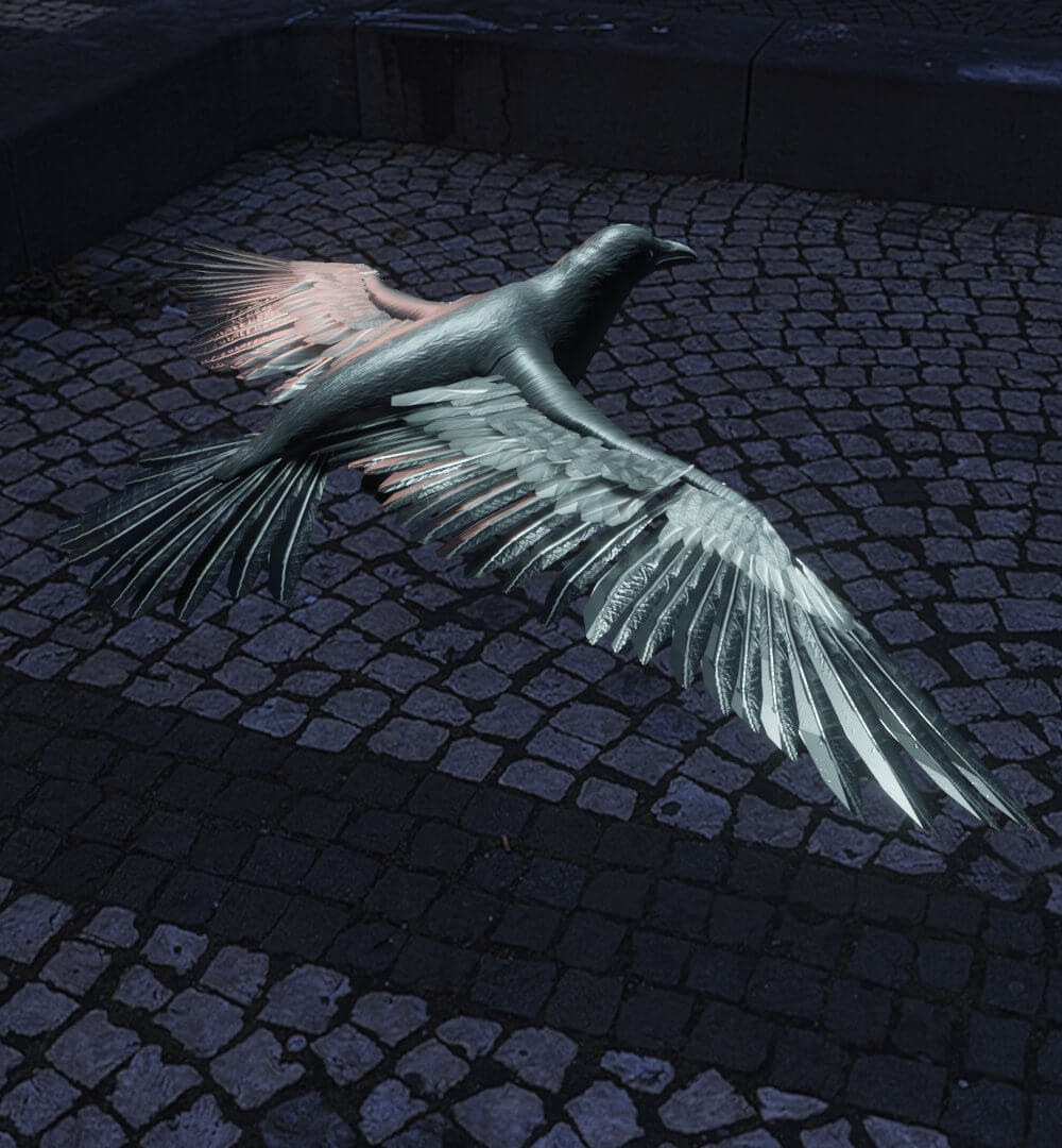Crow Flying - 3D Model by Petar Doychev