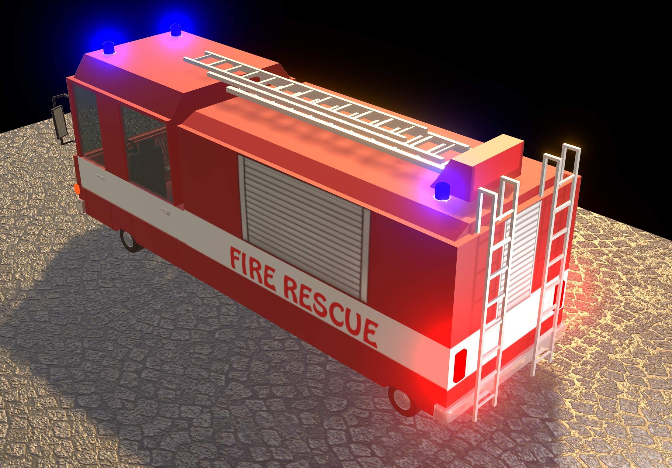 Fire Car - 3D Model by Petar Doychev