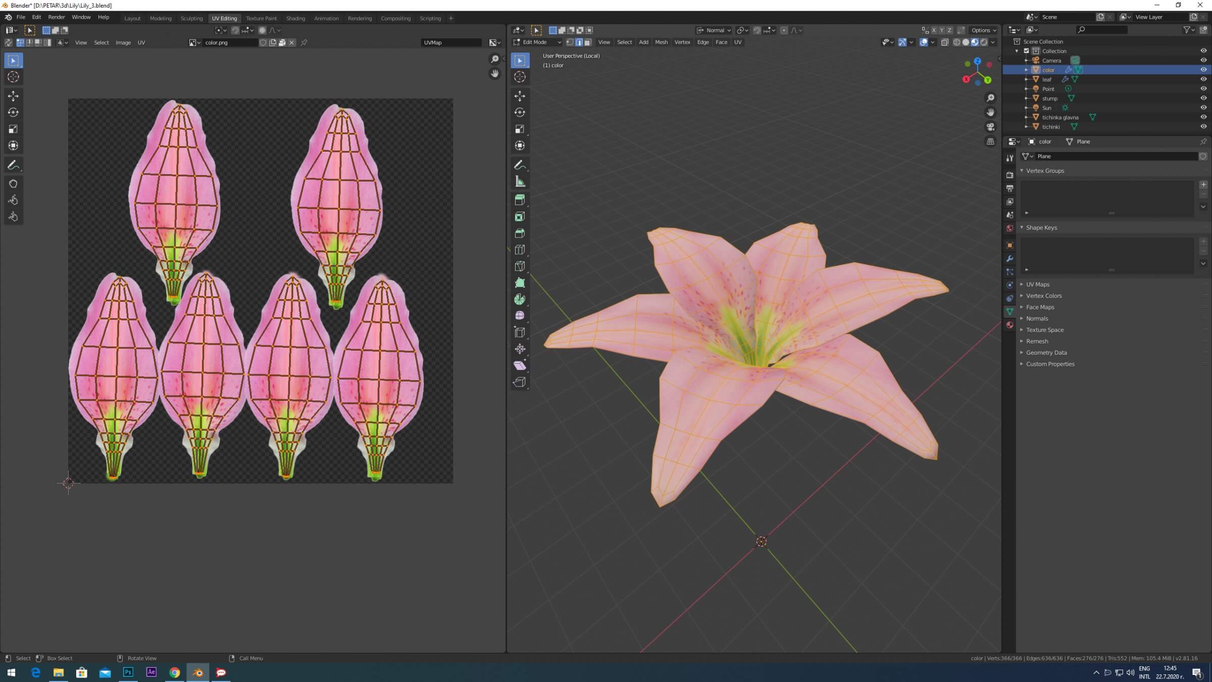 Animated Lily Flowers - 3D Model by Petar Doychev