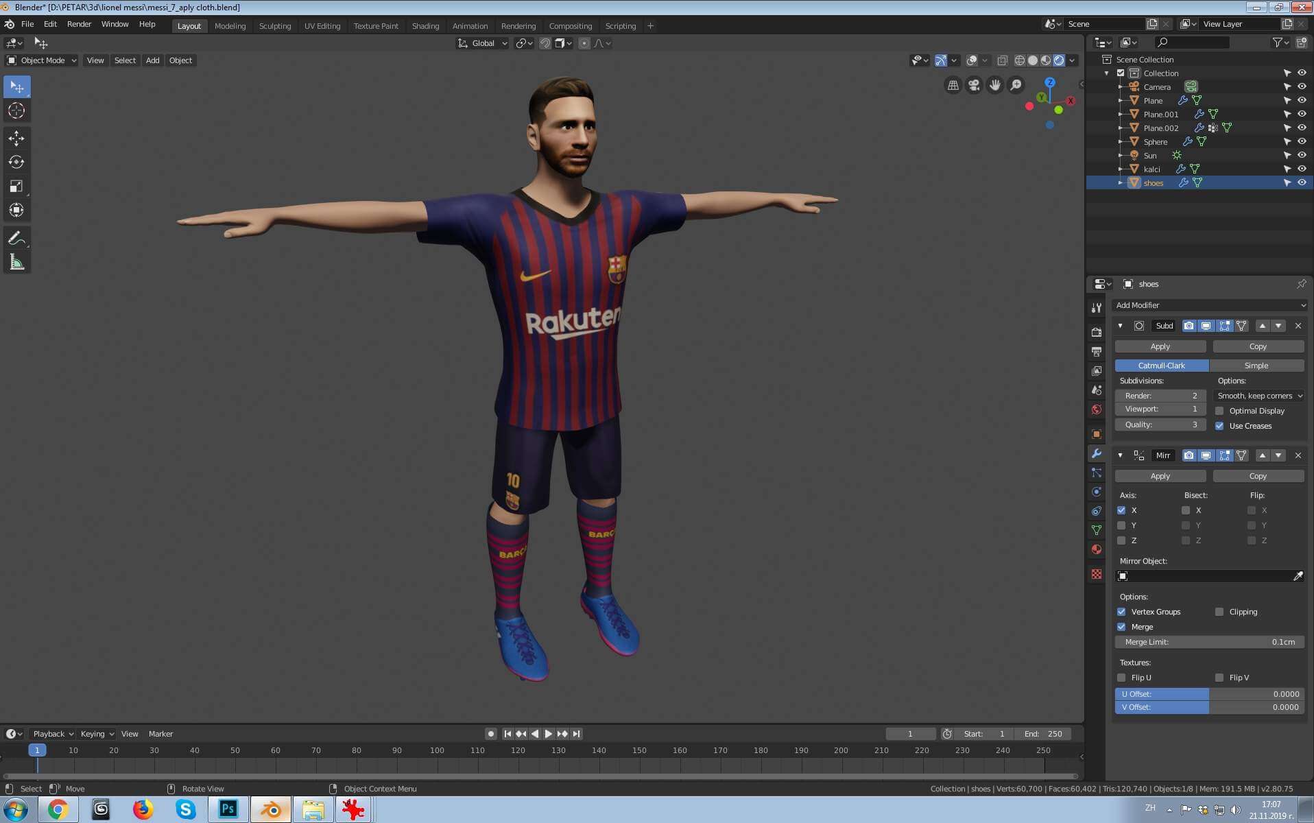 Lionel Messi - 3D Model by Petar Doychev