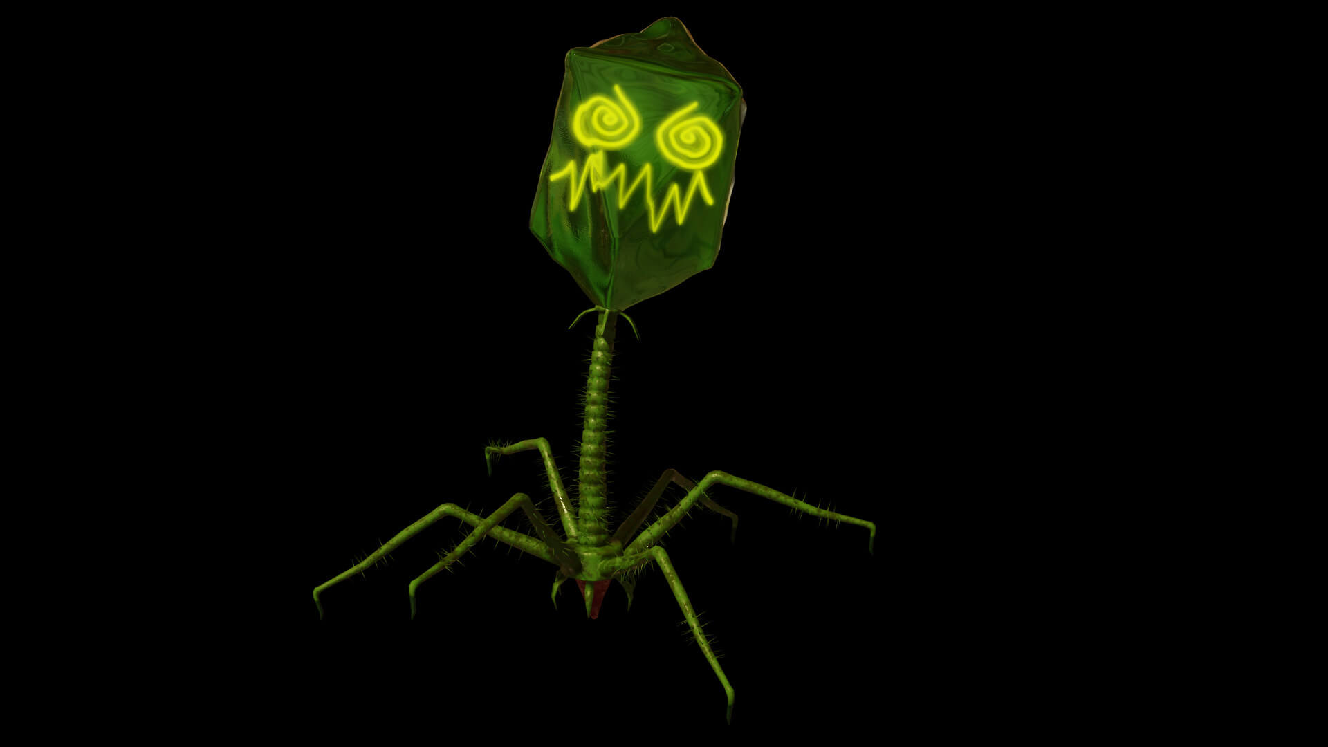 Microbe 3 - Bacteriophage 3D Model by Petar Doychev