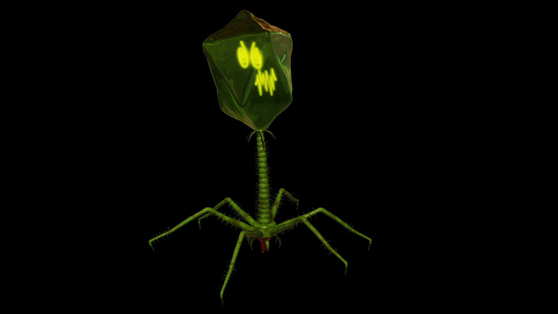 Microbe 3 - Bacteriophage 3D Model by Petar Doychev